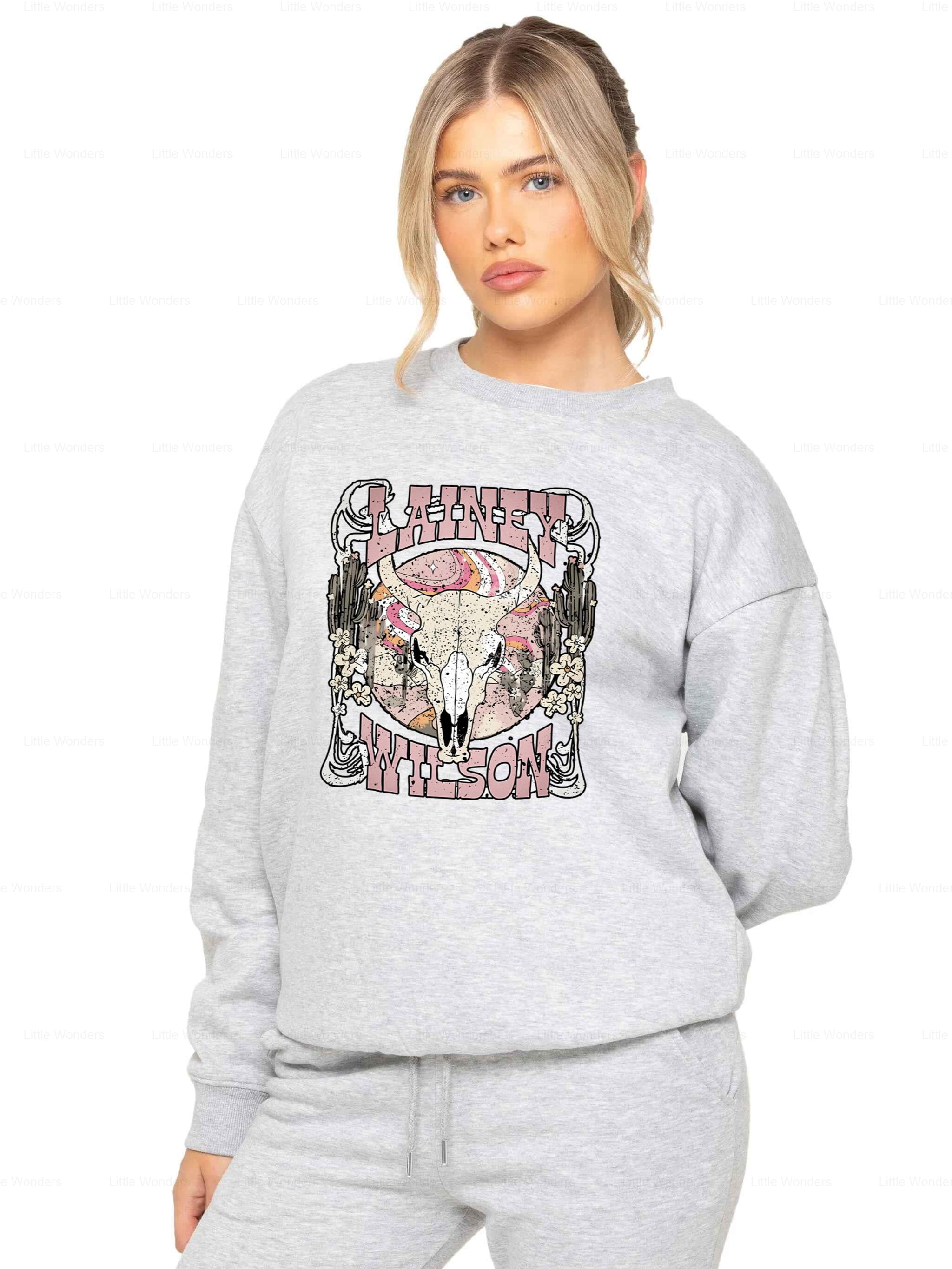 Little Wonders70 Lainey Wilson Sweatshirt Bullhead Country Music Pink ...