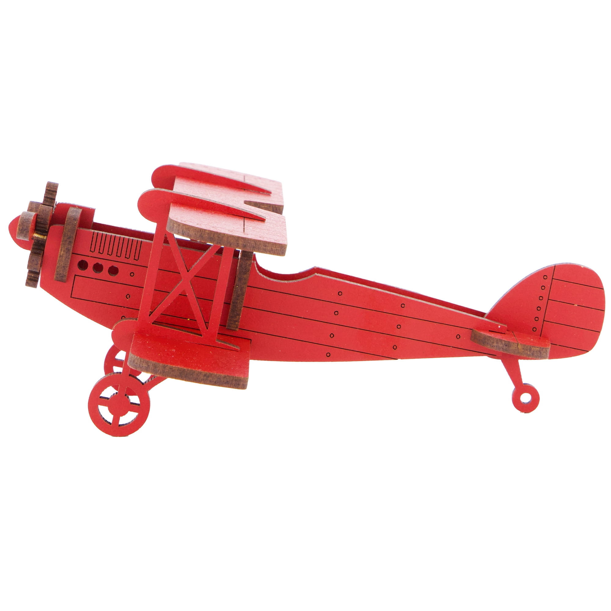 Little & Wood: Woodlet: Medium - Biplane - Red, 3D Wooden Vehicle ...