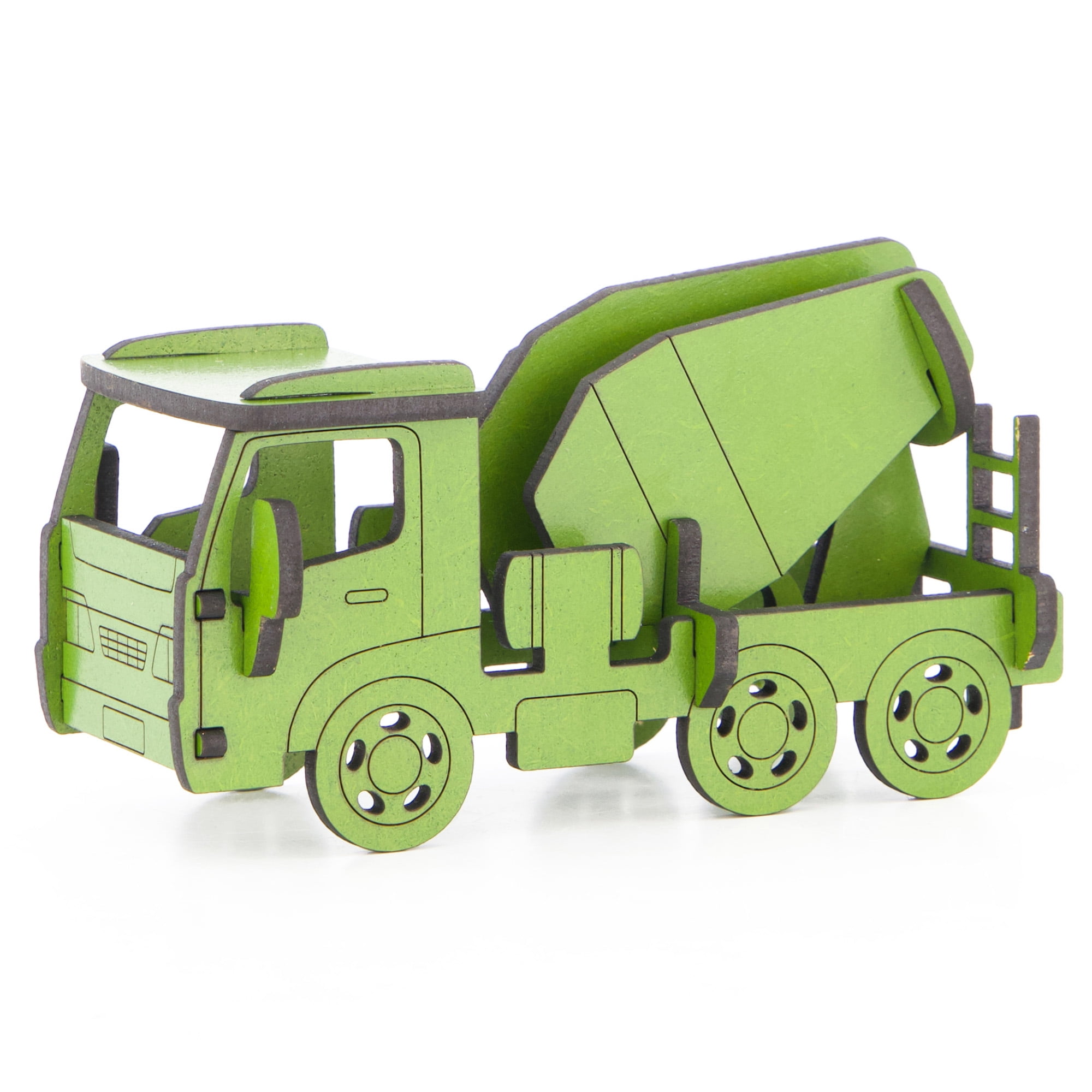 Little & Wood: Woodlet: Medium - Concrete Truck - Green, 3D Wooden Kit ...