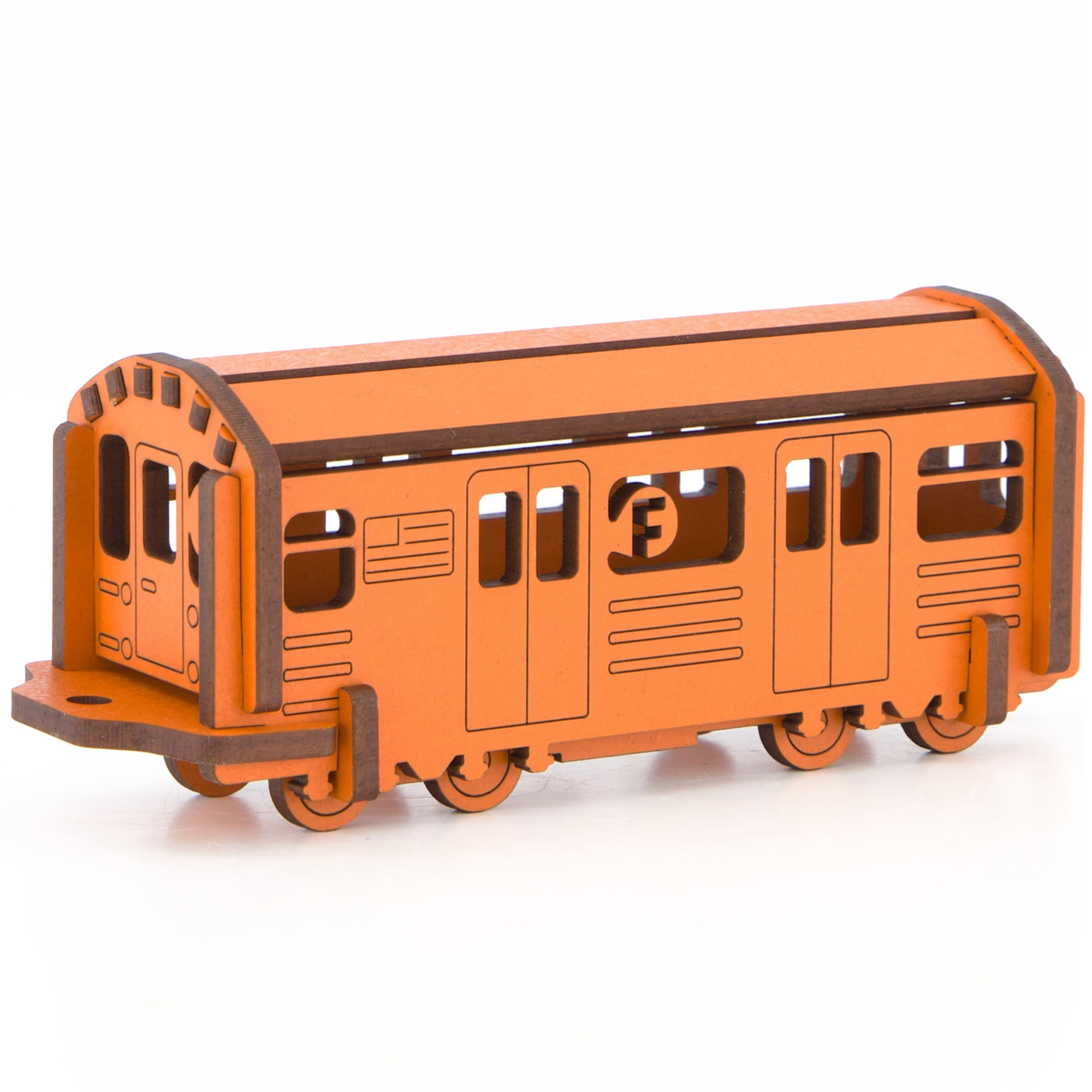 Little & Wood: Woodlet: Medium - NYC Subway F Train - Orange, 3D Wooden ...