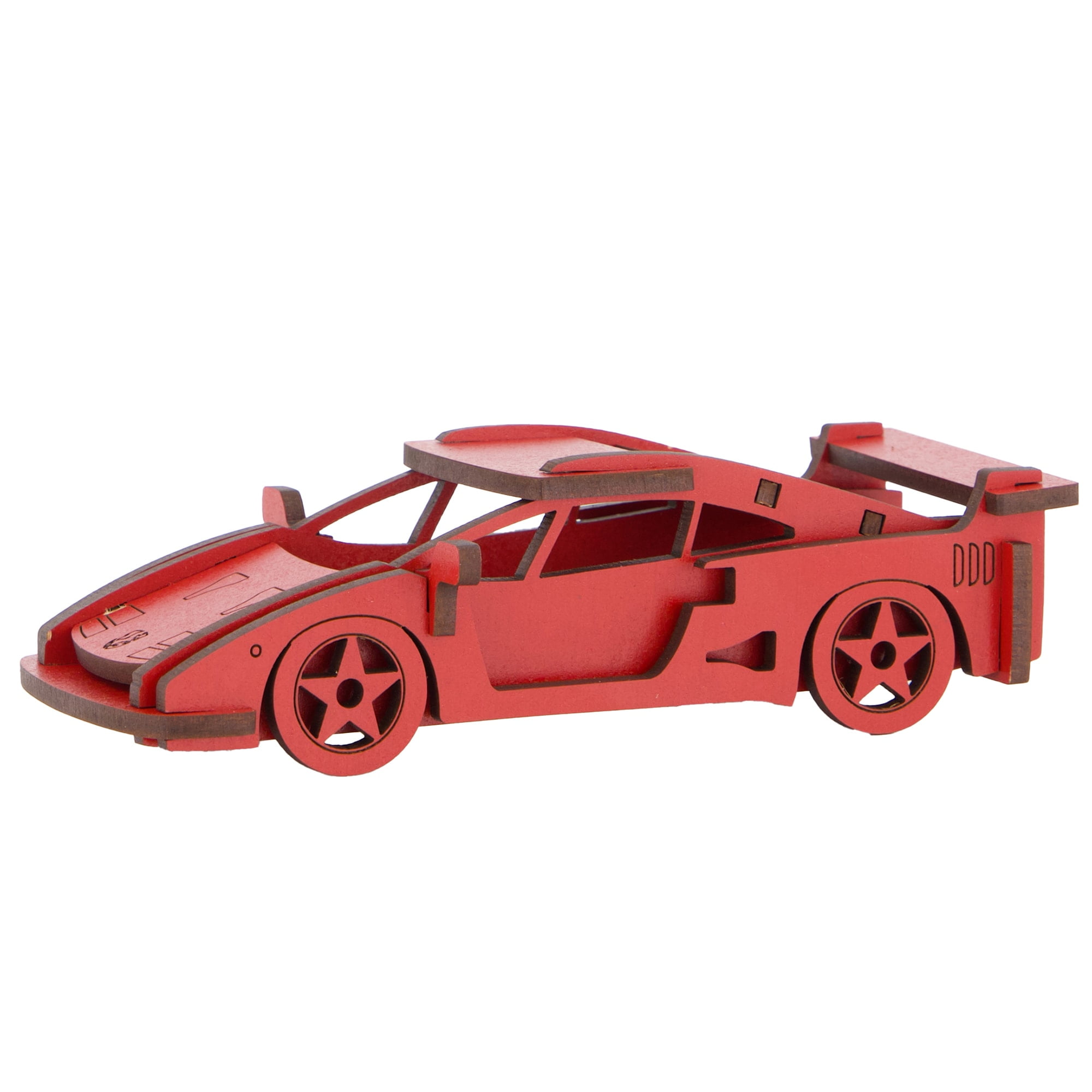 Little & Wood: Woodlet: Medium - Red Sports Car - 3D Wooden Kit-Set ...