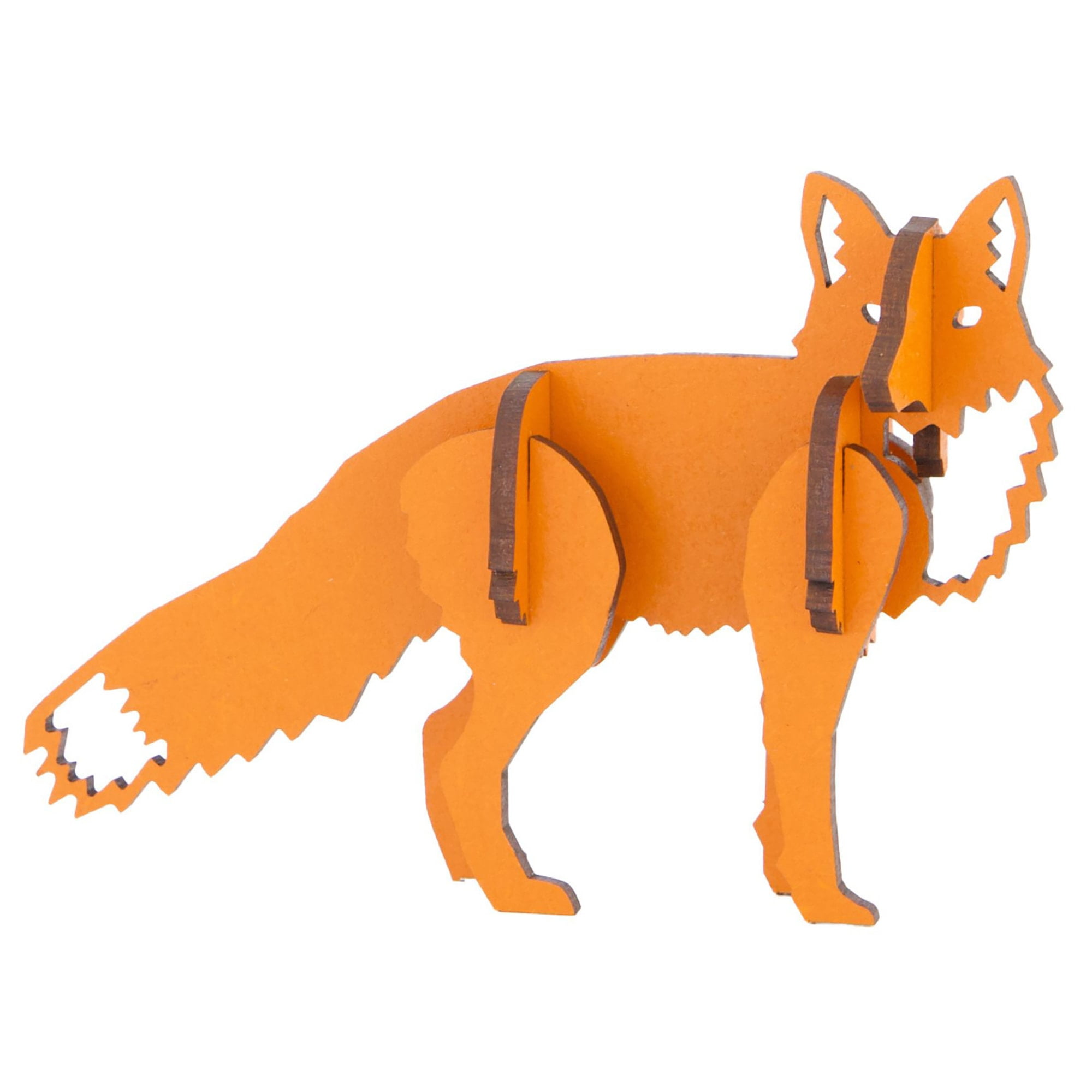 Little & Wood: Woodlet: Small - Curious Fox - Orange 3D Wooden Kit-Set ...