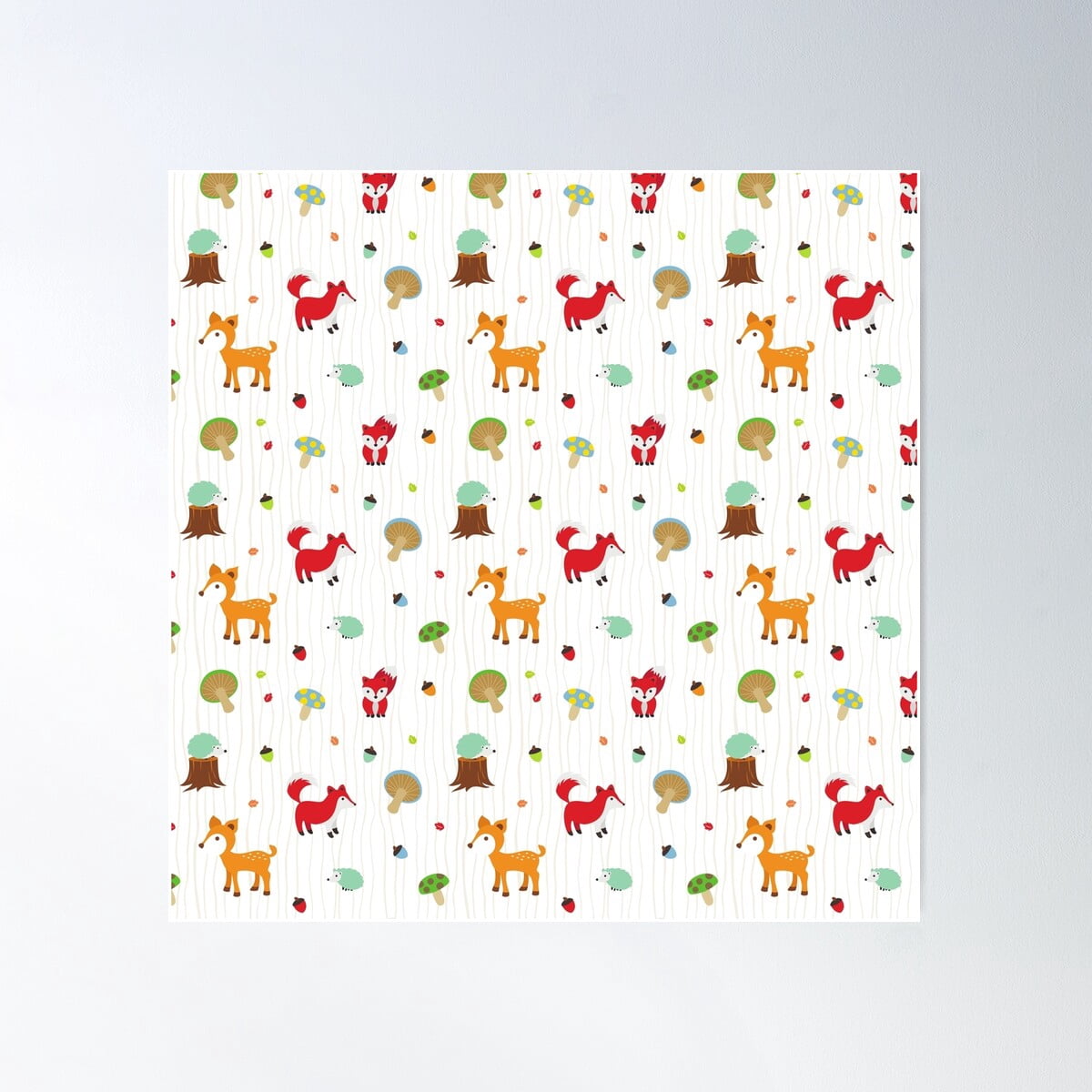 Little Woodland Creatures Poster Wall Art, Modern Wall Decor For Living ...