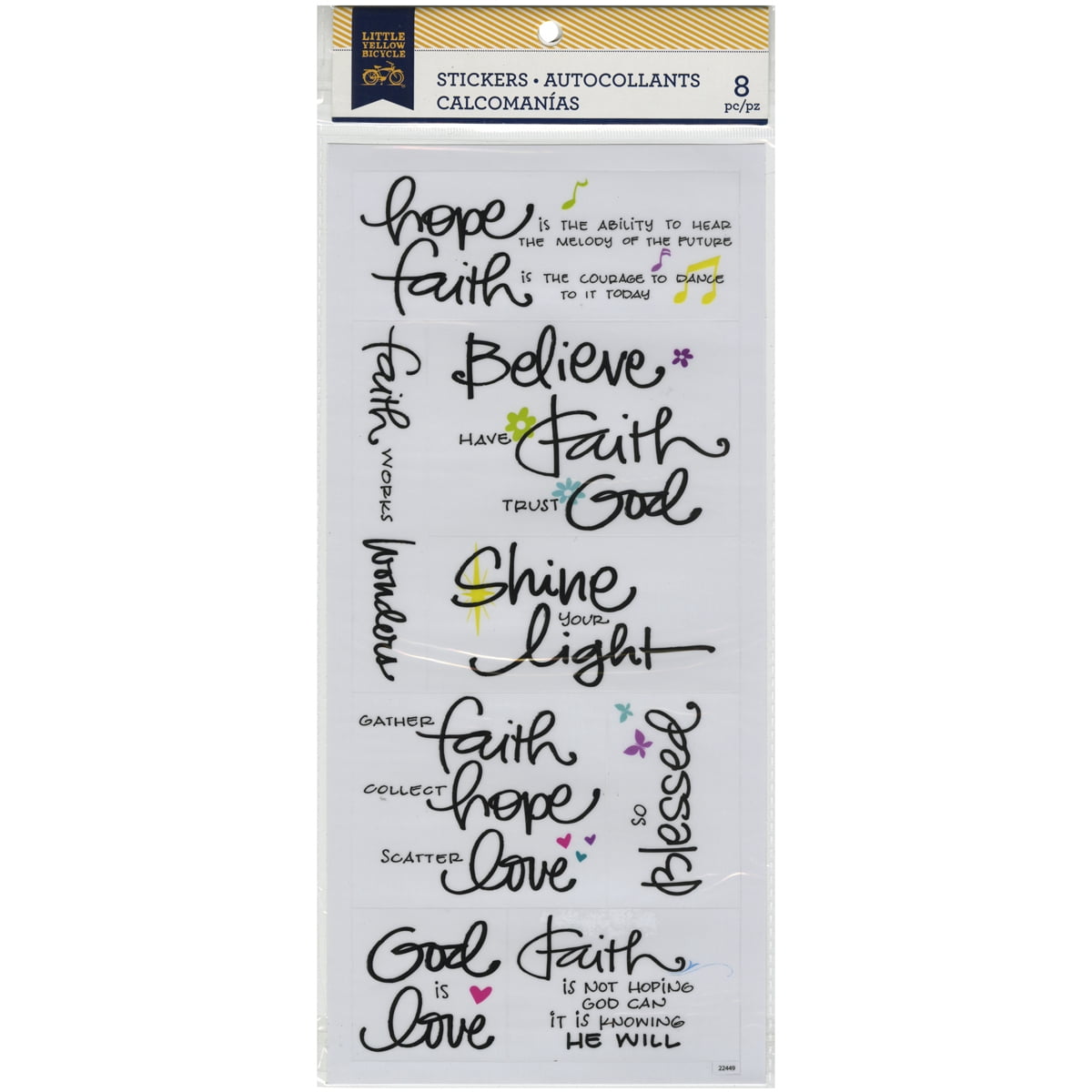Little Yellow Bicycle Vellum Stickers-Faith, Pk 6, Momenta - Walmart.com