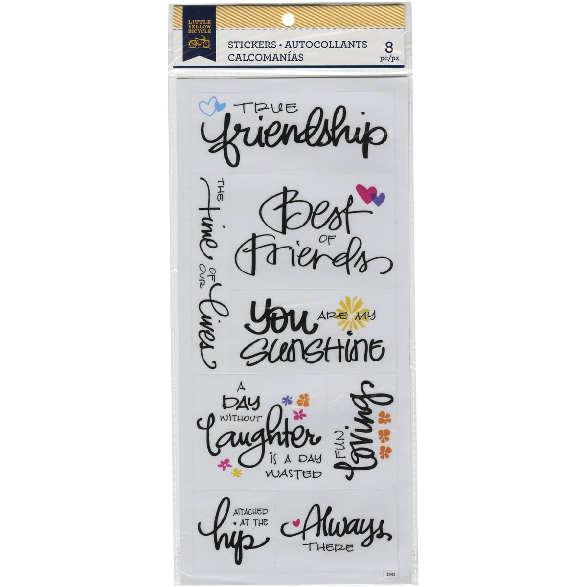 Little Yellow Bicycle Vellum Stickers-Friendship, Pk 6, Momenta ...
