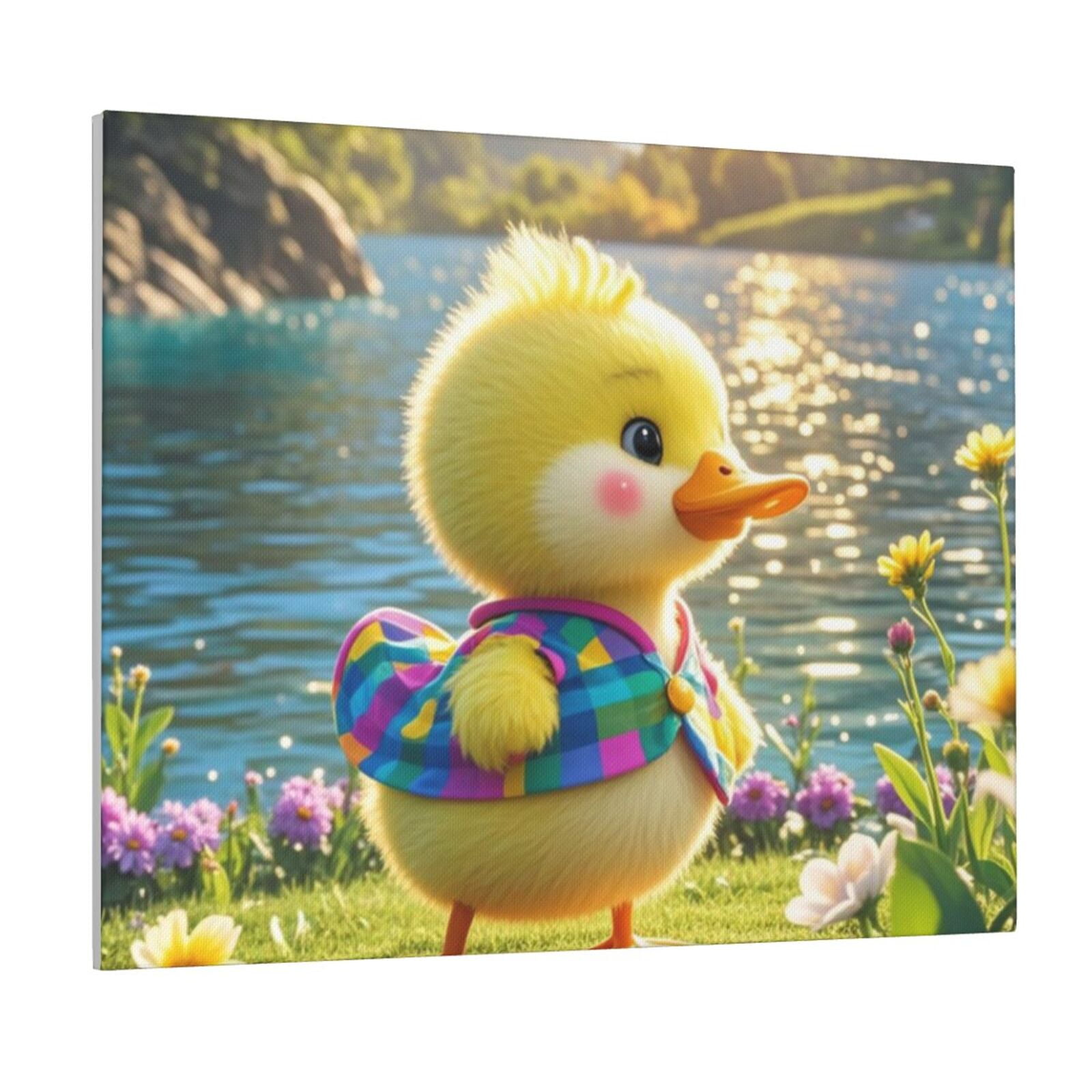 Little Yellow Duck Canvas Paintings Poppies Landscape Duck Posters For ...