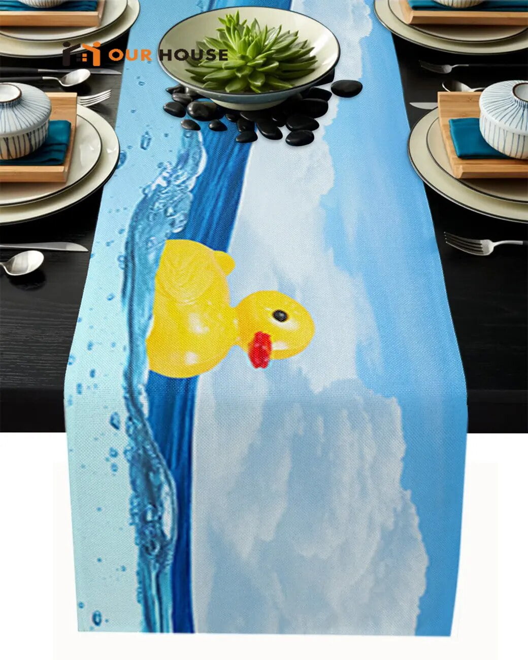 Little Yellow Duck Cute Animal Mats Table Runner for Coffee Home ...