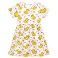Little Yellow Duck Love Short Sleeve Dress A-Line Cute Midi Casual ...