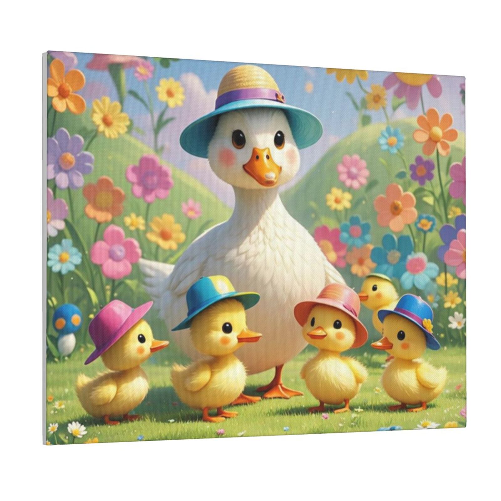 Little Yellow Duck Posters For Room Aesthetic Canvas Paintings Poppies ...