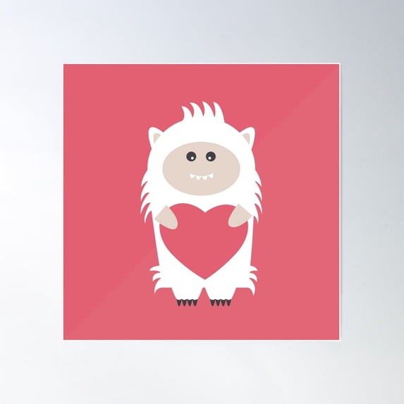 Little Yeti, Big Heart Poster Wall Art, Modern Wall Decor For Living ...