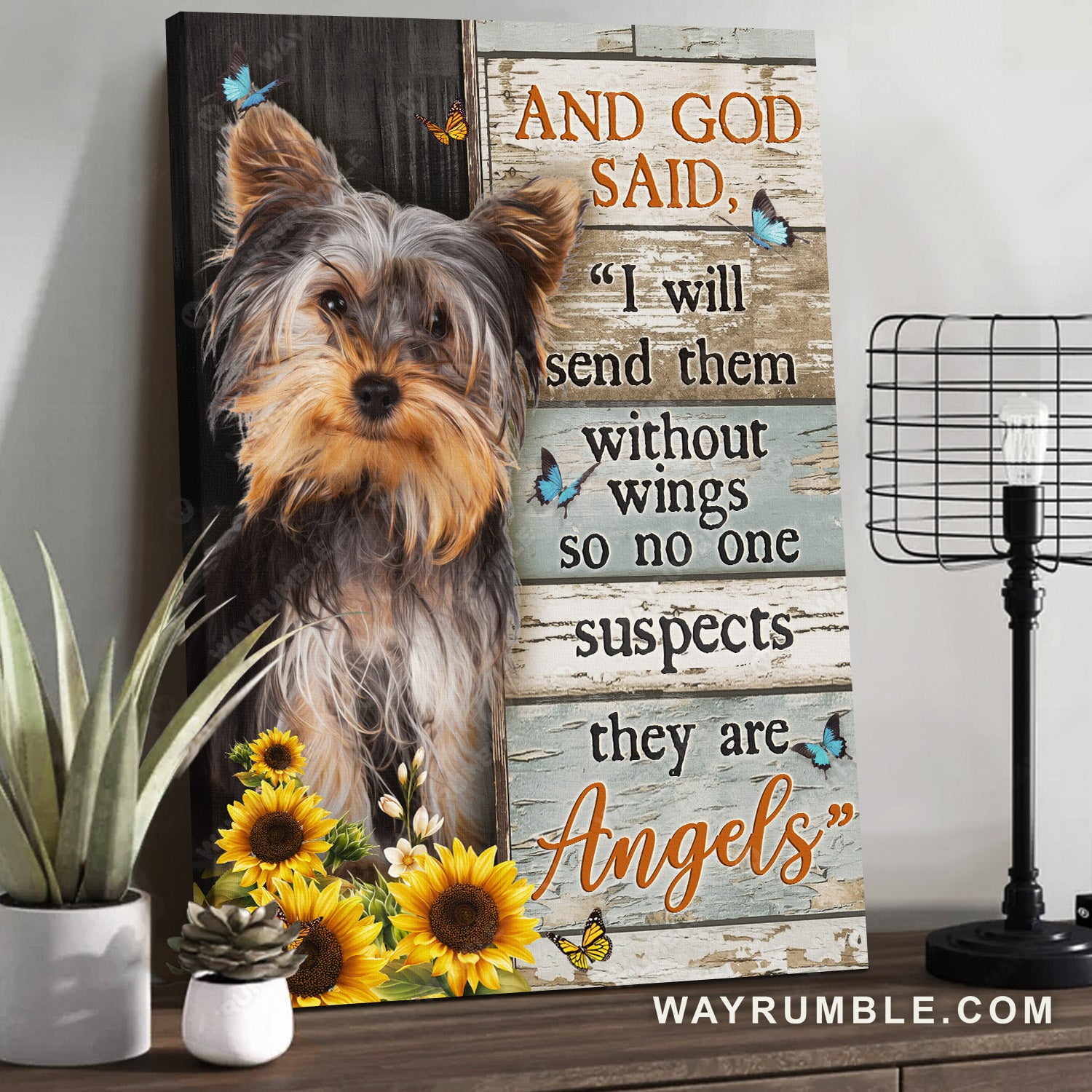 Little Yorkshire Terrier, Sunflower Garden, Butterfly, And God Said ...