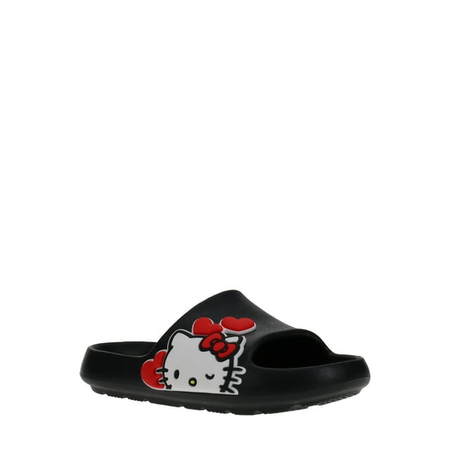 Hello Kitty Girls Casual Slip-On Slides with Red Bow Micro Patch ...