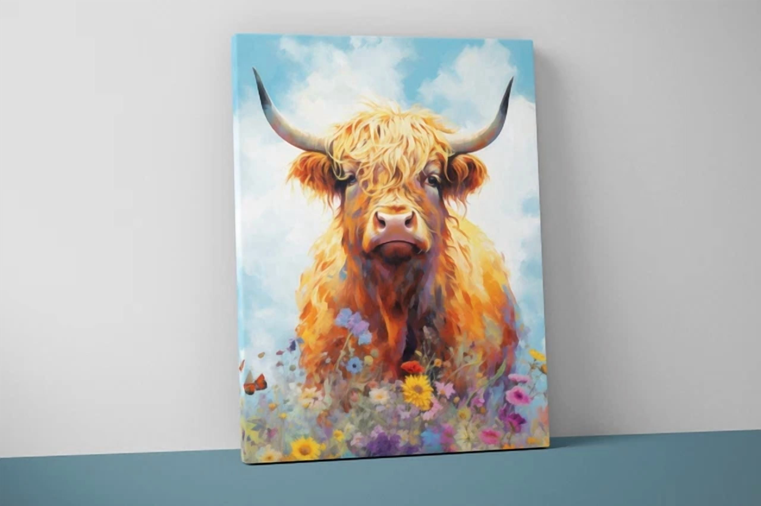 Little cow Wall Art - Highland Cattle - Farmhouse Wall - Cow Art - V59 ...