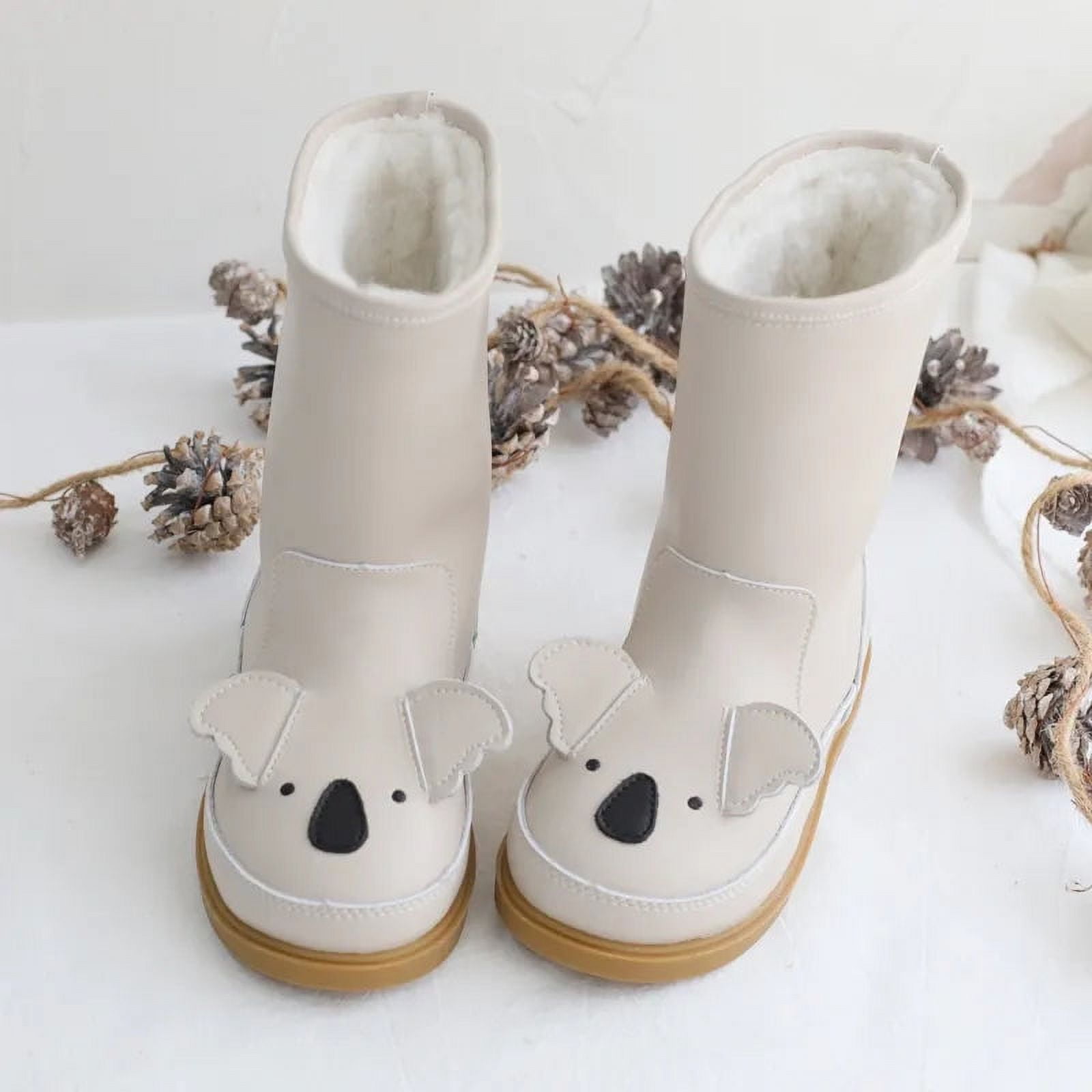 Little monkey Cartoon Animals Children snow boots Genuine Leather ...