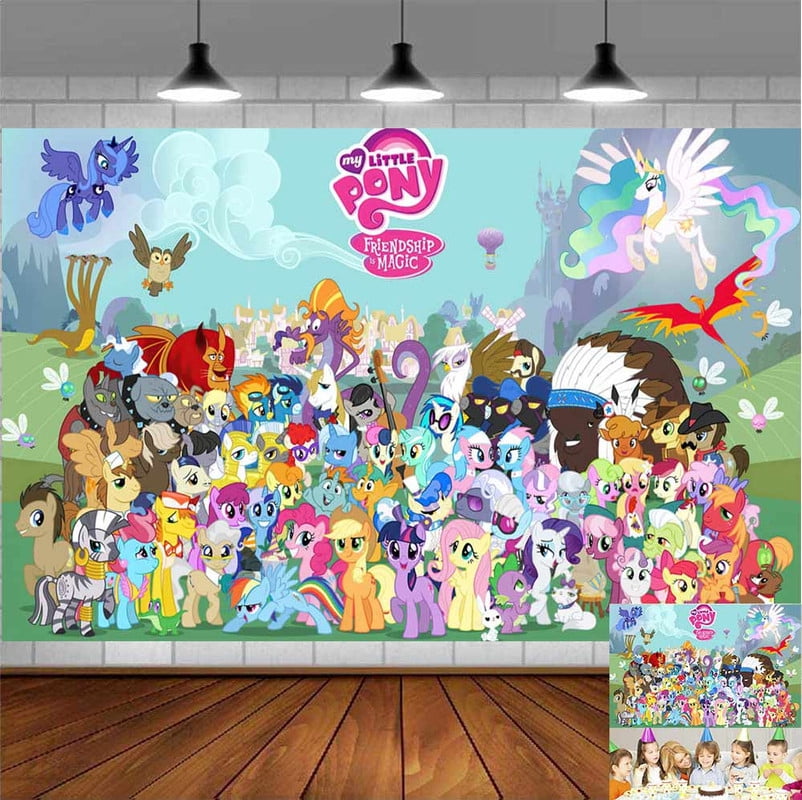 Little pony Backdrop Banner Party Supplies Poster Movie Theme ...