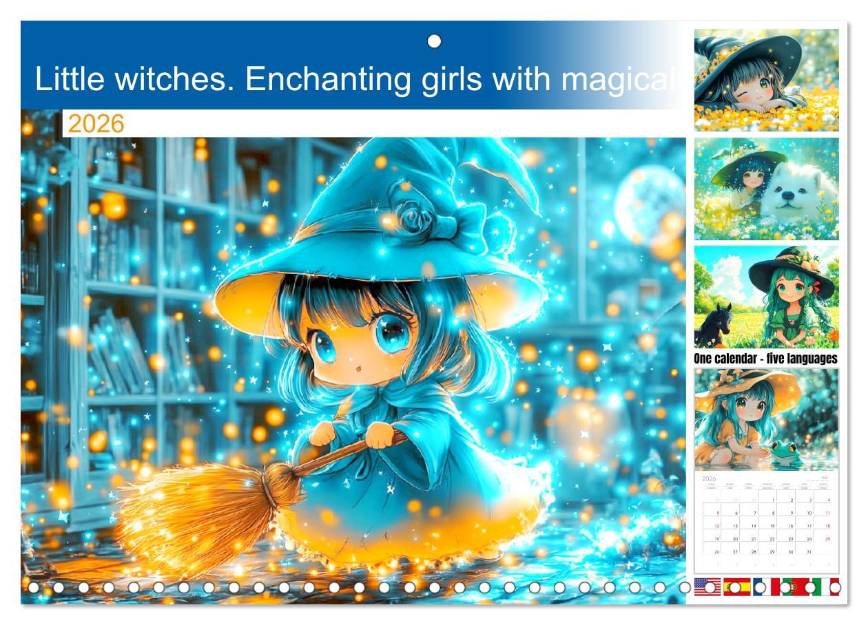 Little witches. Enchanting girls with magical powers (Monthly Wall ...