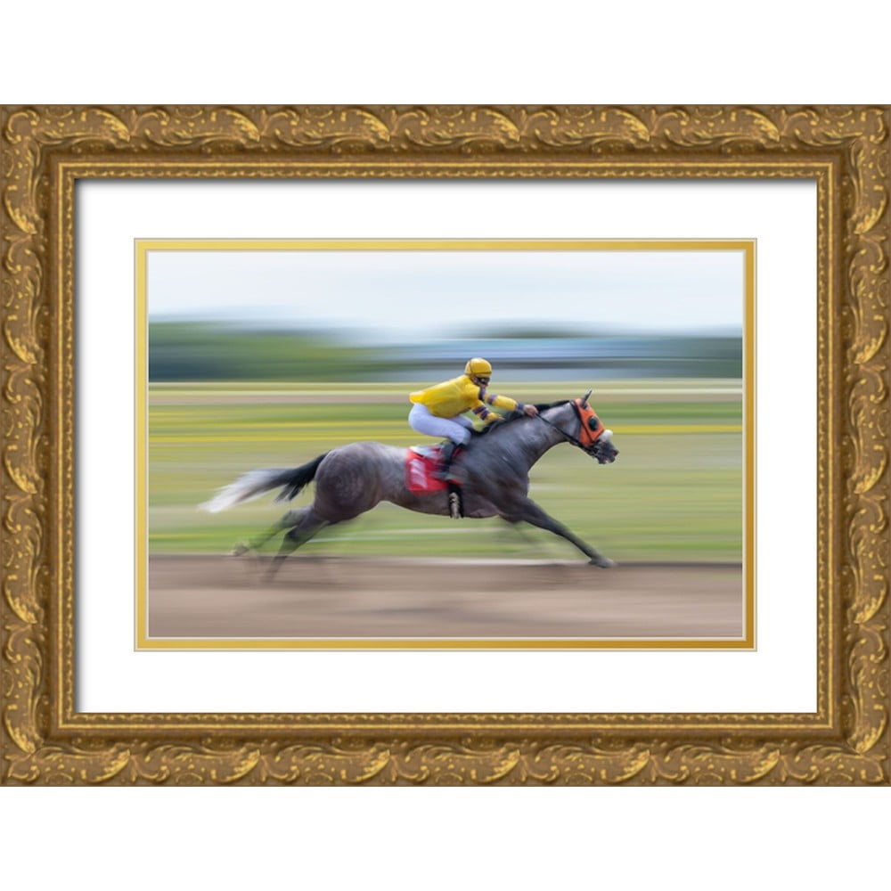 Little7 32x22 Gold Ornate Wood Framed with Double Matting Museum Art ...