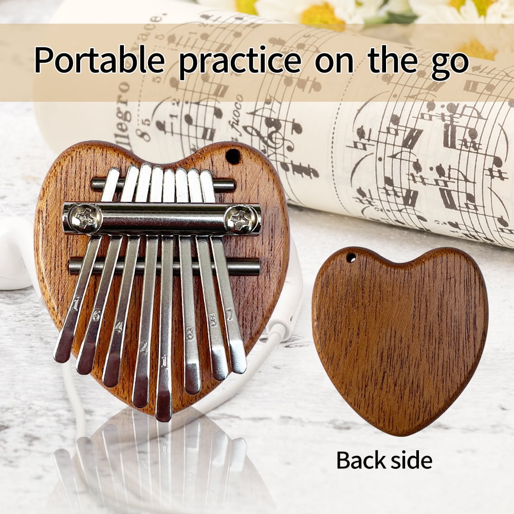 LittleClover Kalimba 8 key Thumb Piano, Portable Solid wood Finger ...
