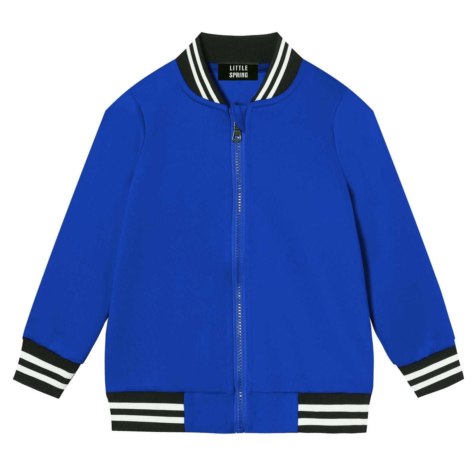 LittleSpring Toddler Letterman Jacket for Girls Boys White LittleSpring Toddler Letterman Jacket for Girls Boys White