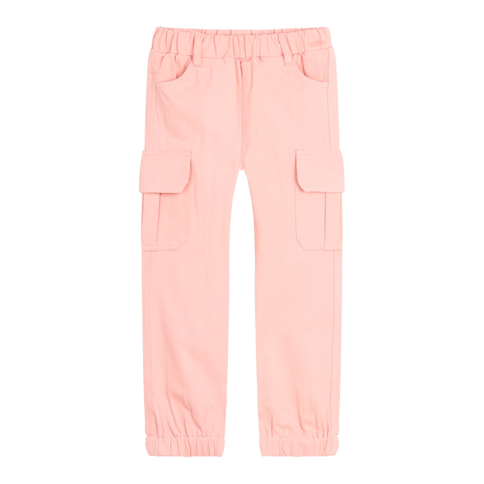 LittleSpring 4T Boys Pants with Elastic Waist Cargo Pants Twill Pull-on ...
