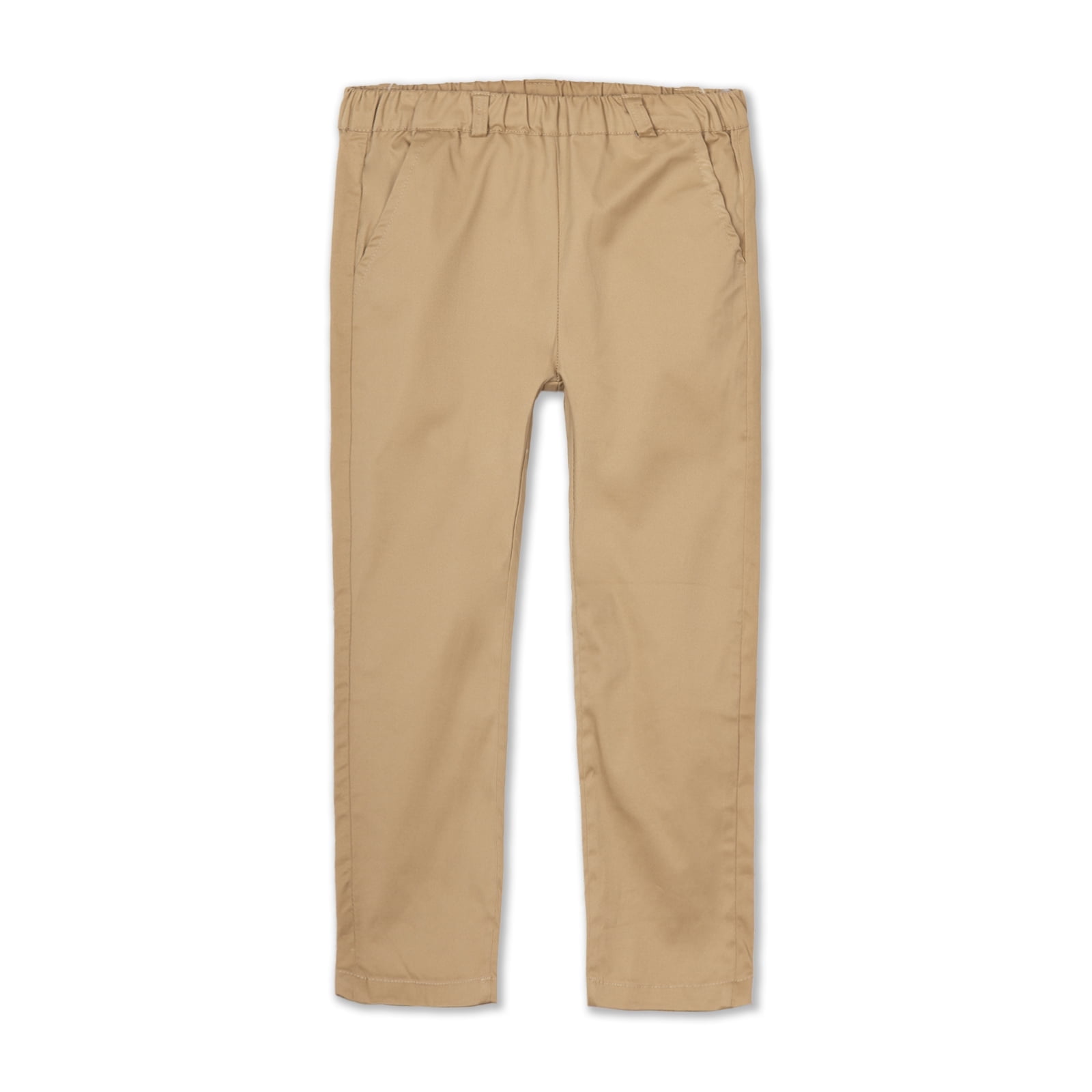 LittleSpring Boys' Casual Chino Pants, Elastic Waist, Lightweight, Size ...