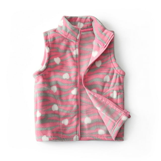 LittleSpring Kids' Girls' Plush Vest Jacket Sleeveless Winter Vest ...