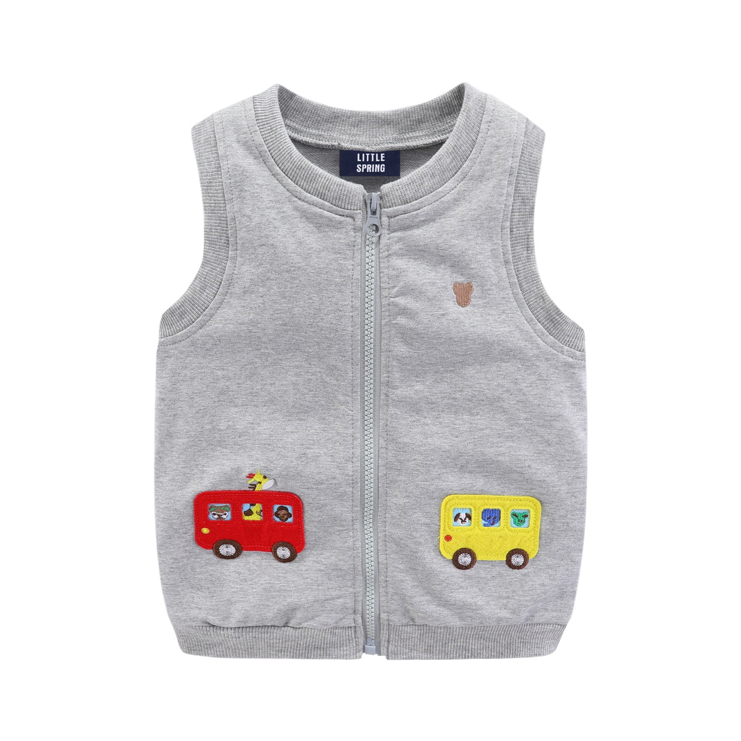 LittleSpring Kids Vest Boys 2T Clothes for Girls Gray Vest Cotton ...