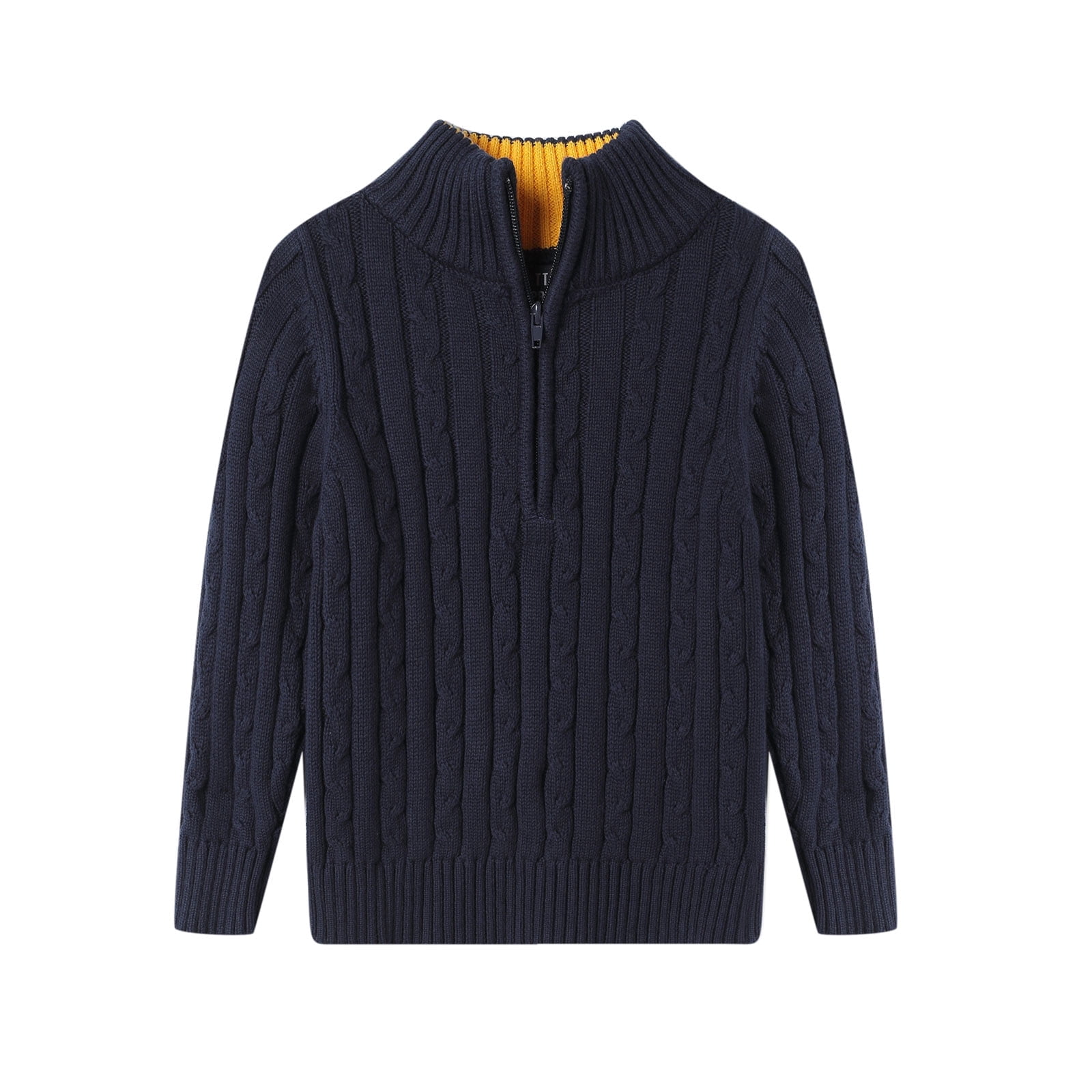 LittleSpring Little Boys Sweater Cable Knit Half Zip Pullover for Boy ...