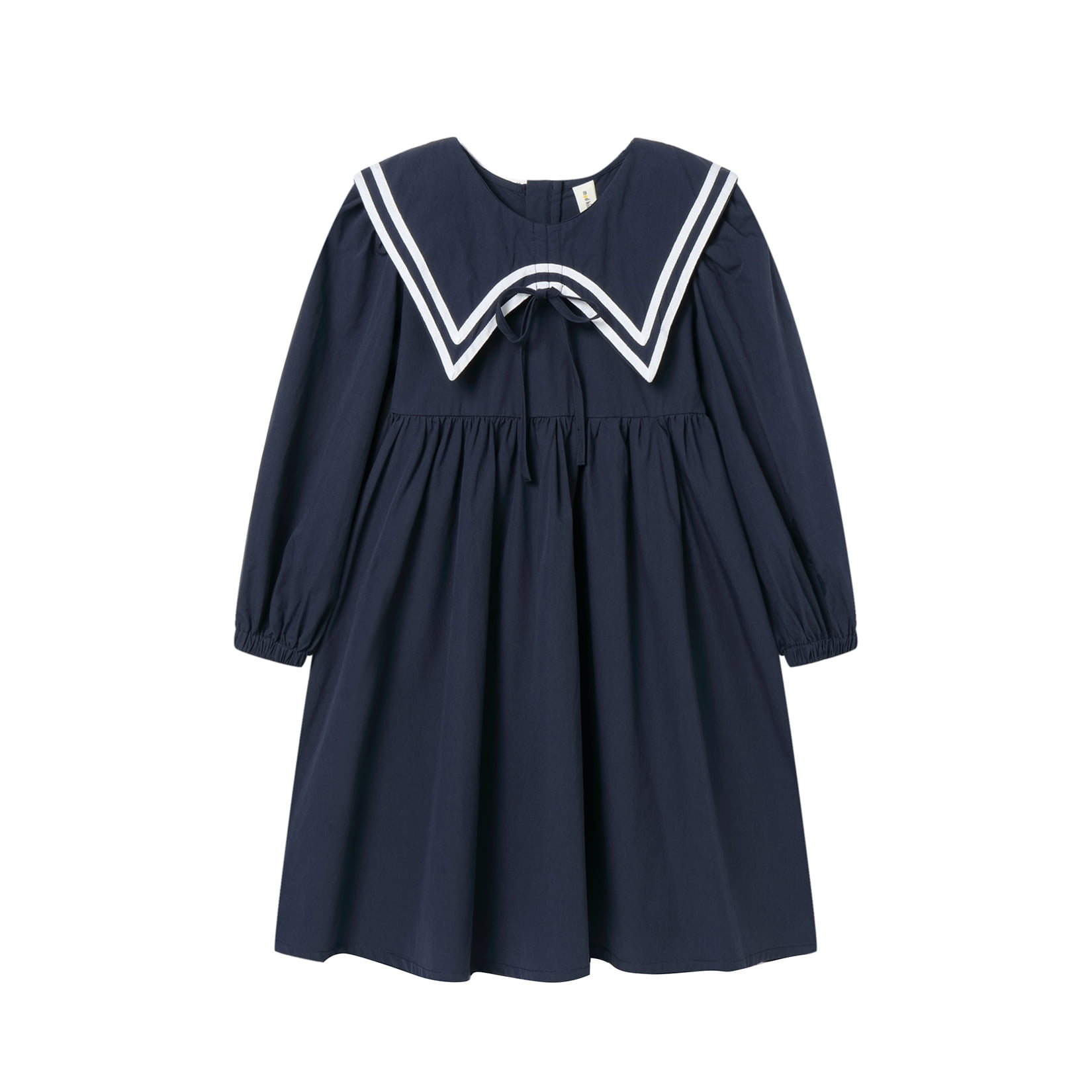 LittleSpring Navy Blue Dress for Girls Uniform Dresses Long Sleeve ...