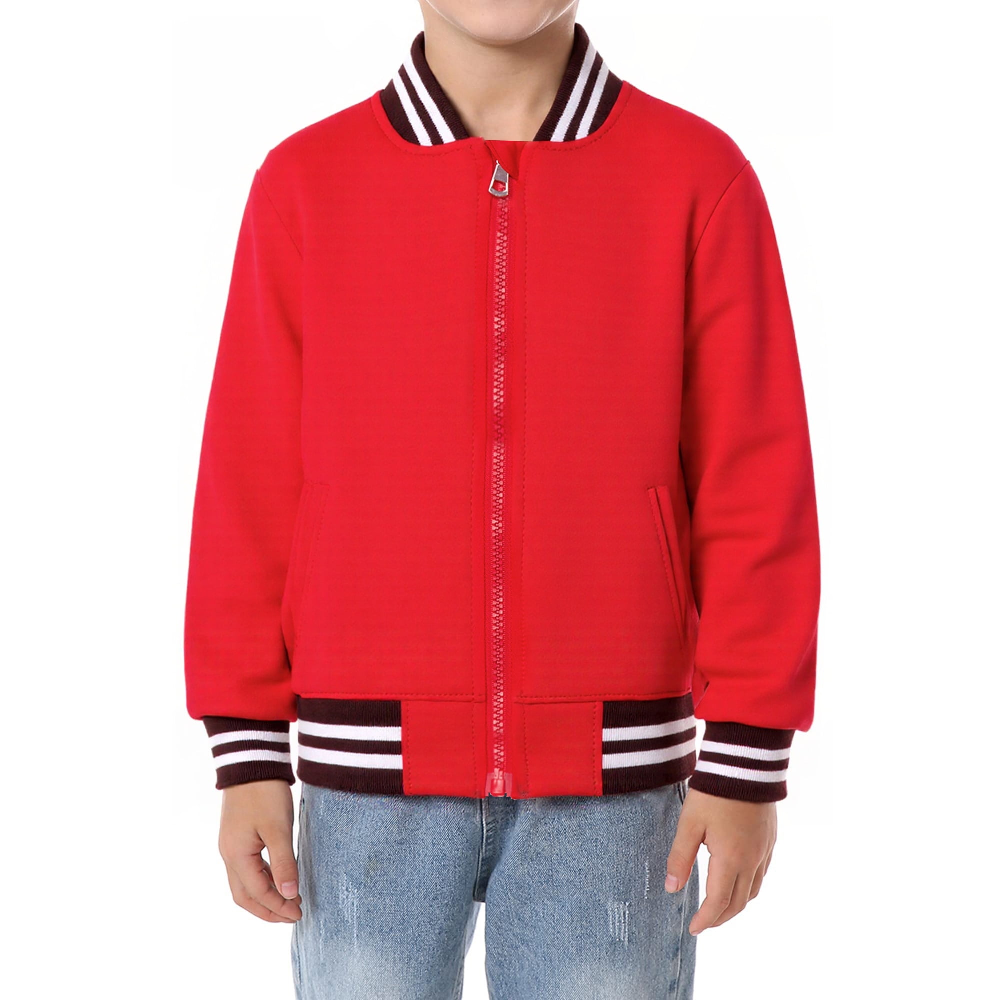 LittleSpring Size 10-12 Big Boys Red Bomber Jacket Lightweight Girls ...
