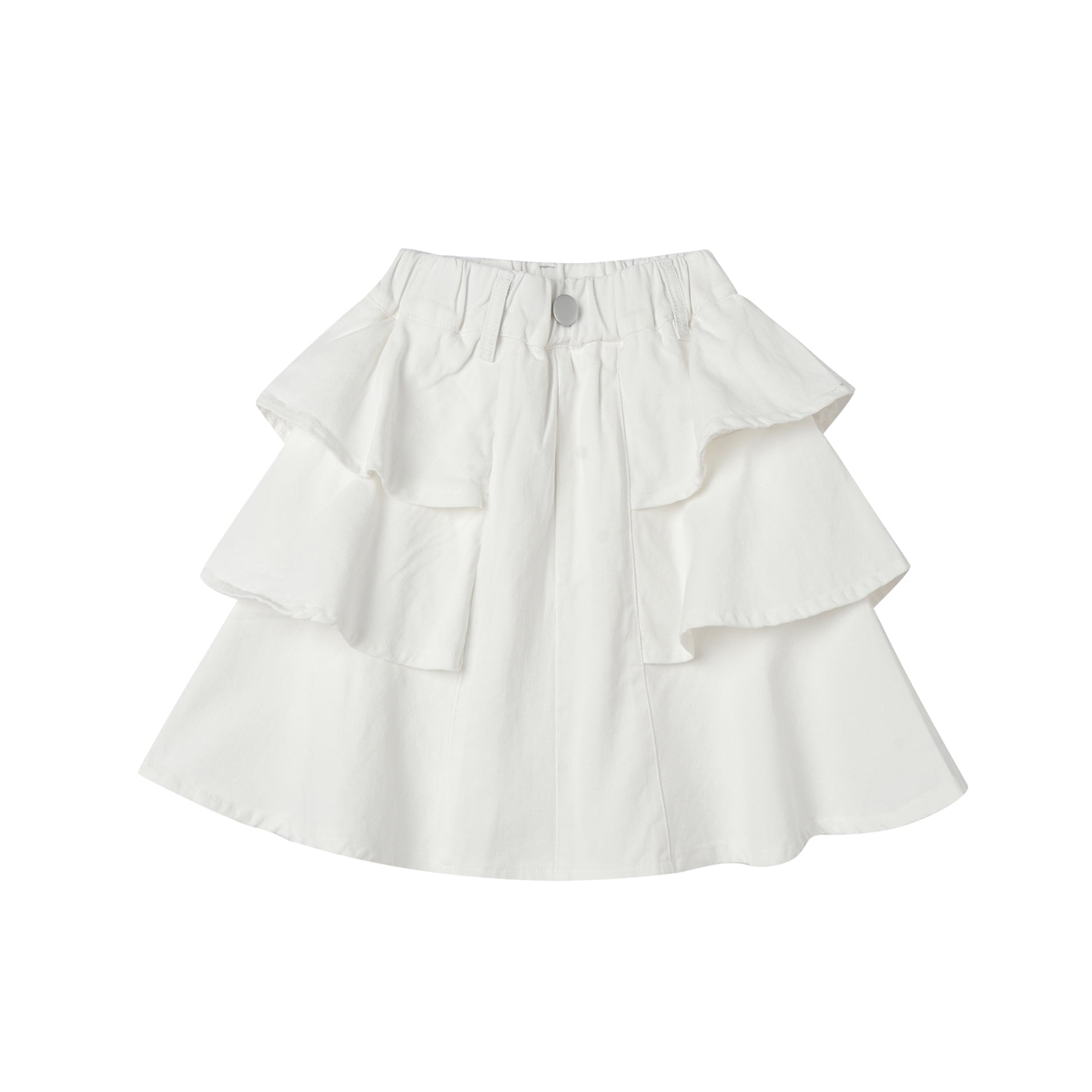 LittleSpring Teen Girls Skorts White Skirt Pleated Ruffle Short Demin ...