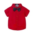 LittleSpring Dressy Kids 2T Toddler Boys Red Short Sleeve Dress Shirts ...