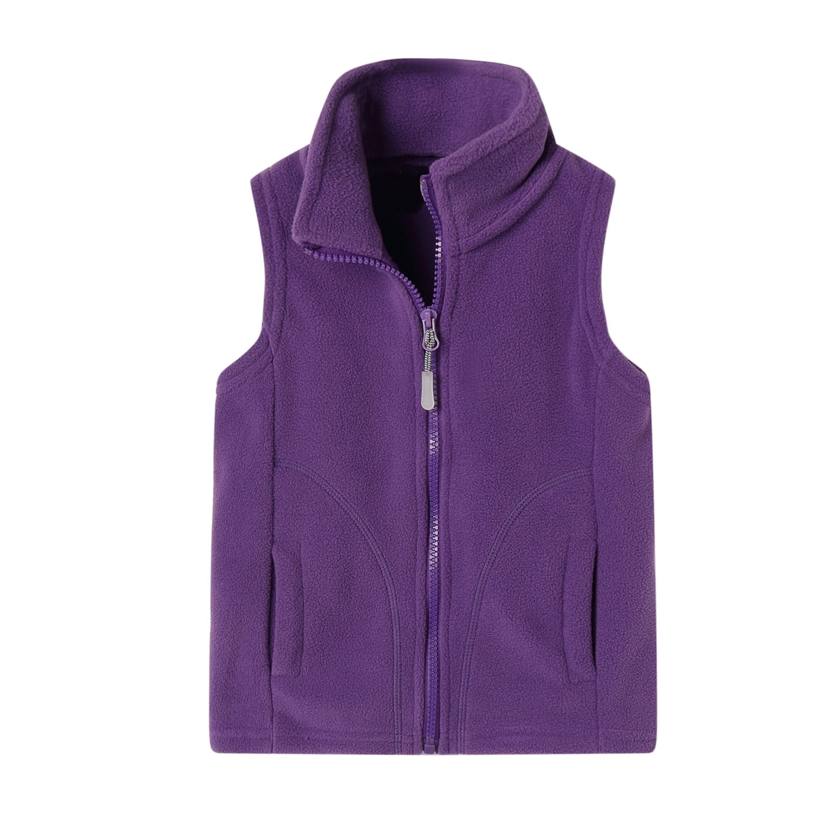 LittleSpring Toddler Fleece Sleeveless Zip-Up Outerwear Vest, 3T ...