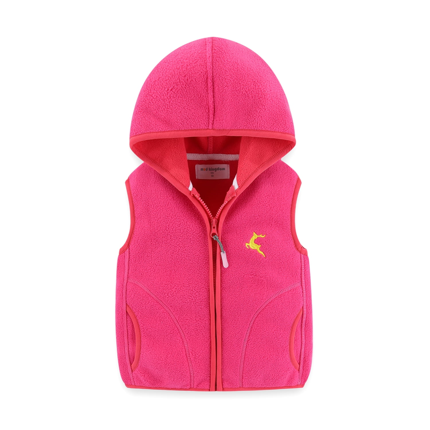LittleSpring Toddler Girl Vest 4T Polar Fleece Vest with Hooded Zip up ...