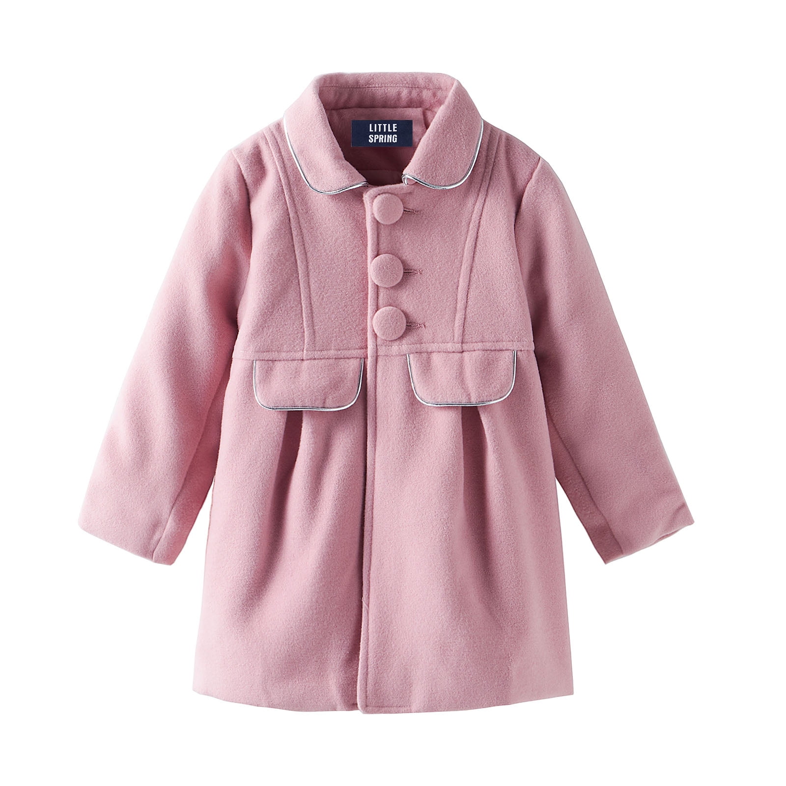 LittleSpring Toddler Girls Dress Coat Kids Winter Warm Jacket Faux Wool ...