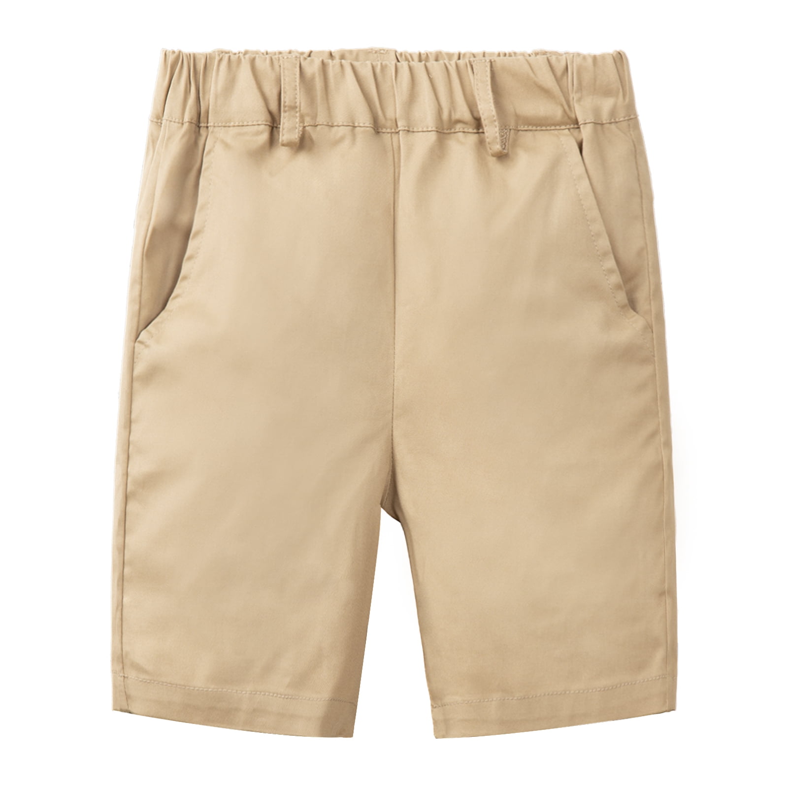 LittleSpring Toddler Shorts for Boys Khaki Shorts with Elastic Waist ...