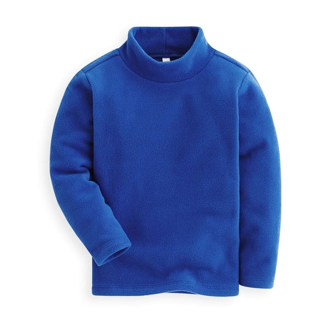 LittleSpring Toddler Turtleneck Shirt Boys Fleece Shirt 2T Blue Thermal ...
