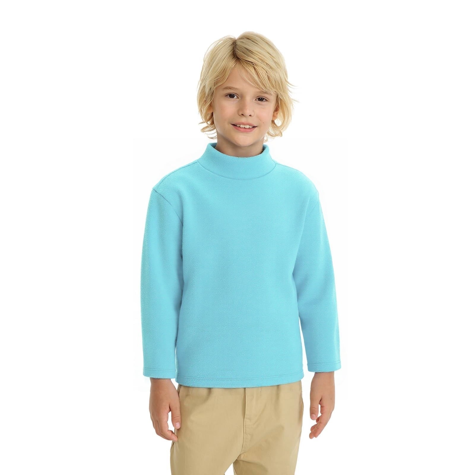 LittleSpring Boys Girls Fleece Turtleneck Shirts for Kids Thermal Tops ...