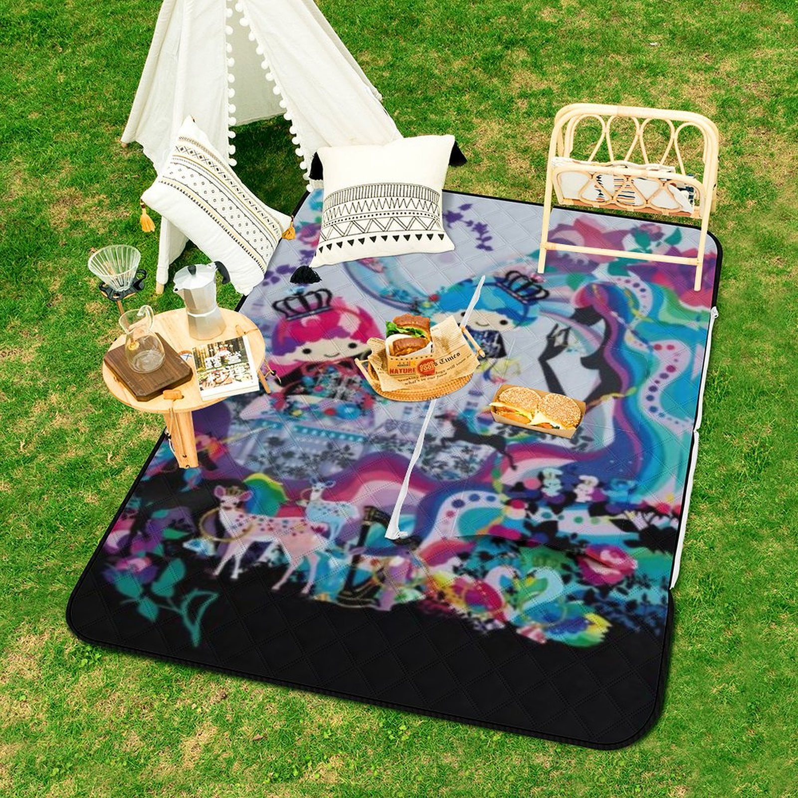 LittleTwinStars Art Picnic Blankets 59"x39" Extra Large Outdoor Blanket ...