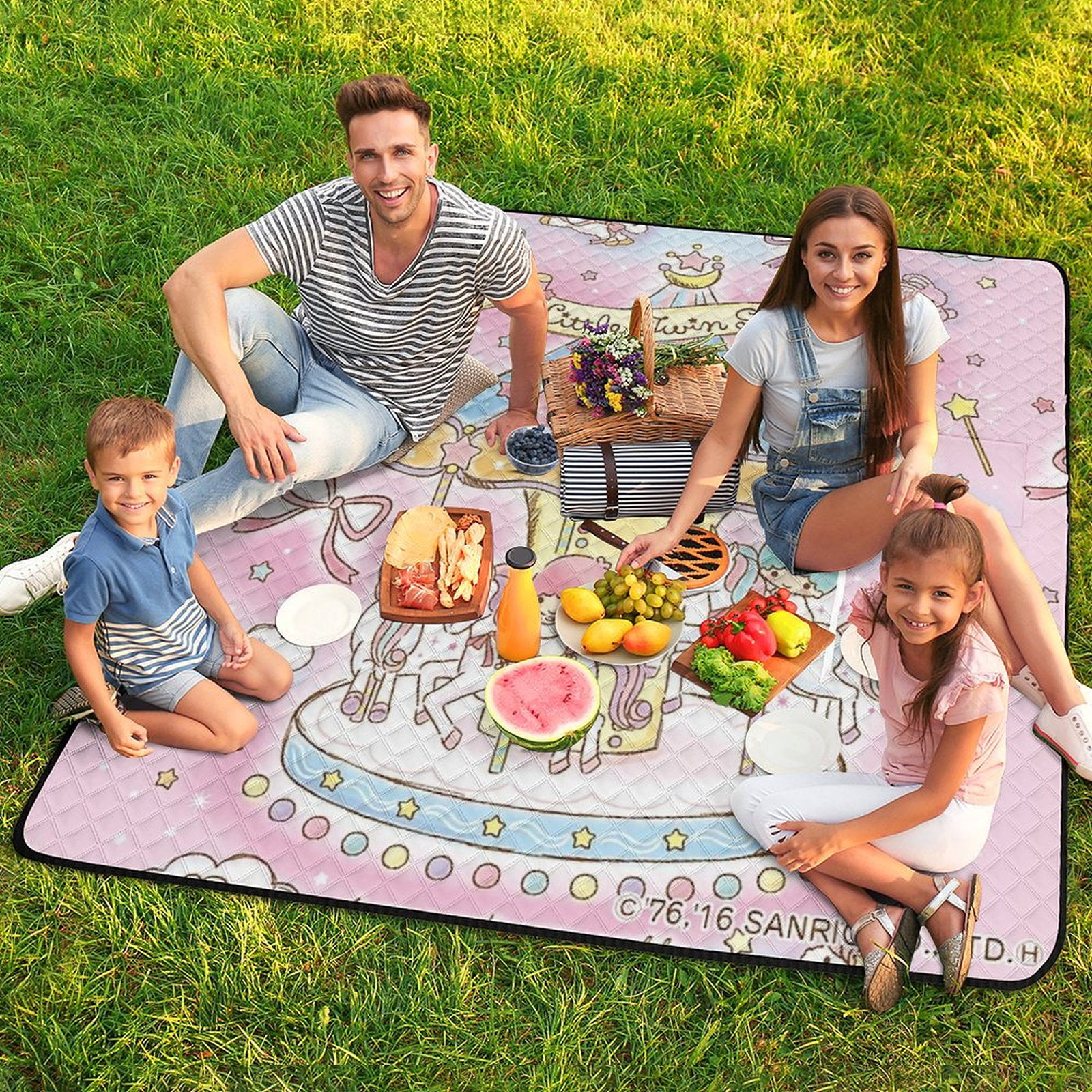 LittleTwinStars Ride A Carousel Extra Large Picnic Blanket Waterproof ...