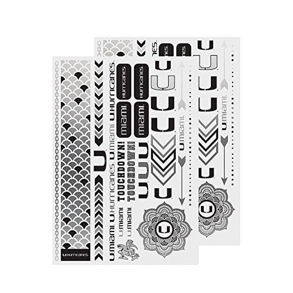 Littlearth NCAA Miami Hurricanes Metallic Temporary Tattoos, 2 Full ...