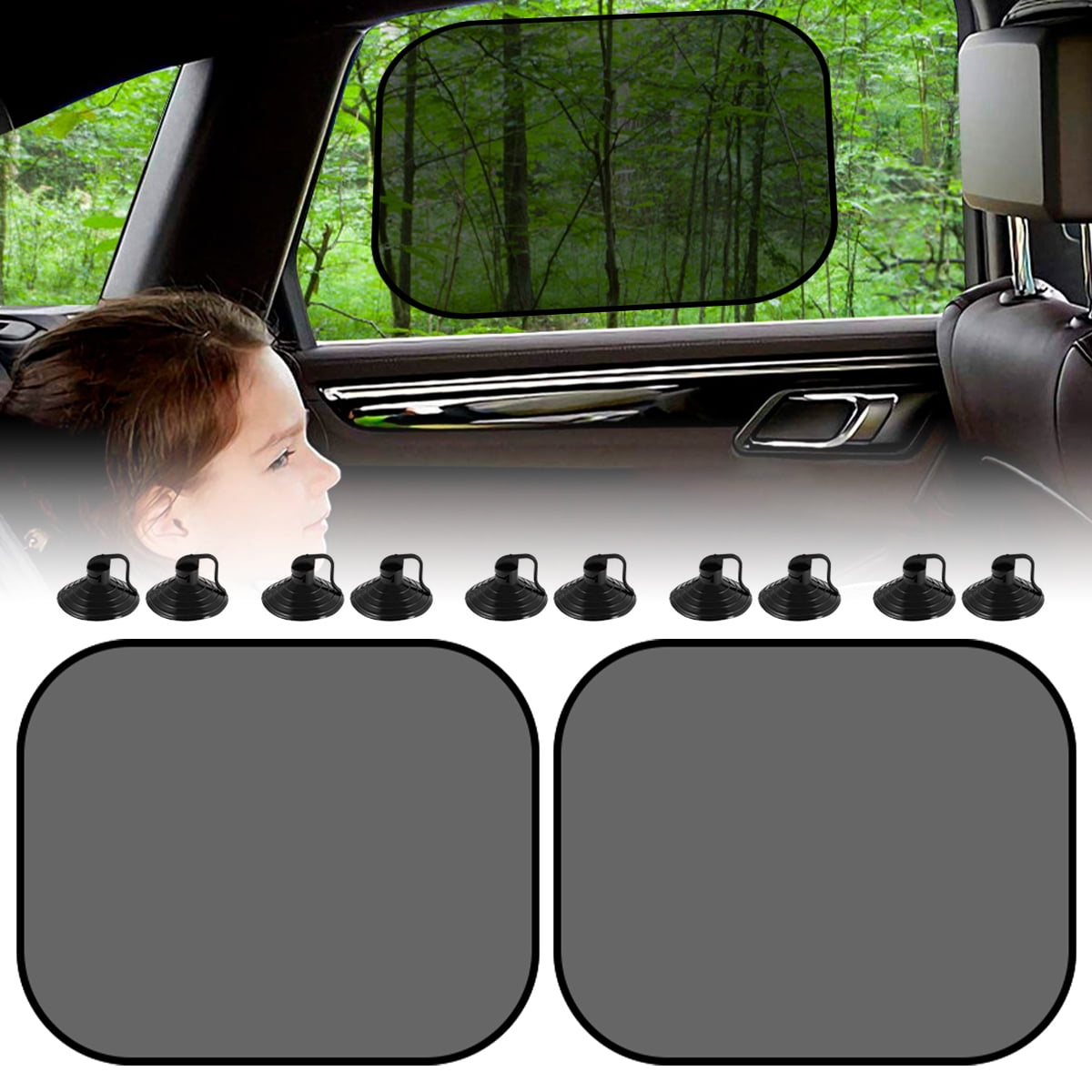 Littleduckling 1 Pack/2 Pack Car Window Shades Car Side Rear Window Sun ...