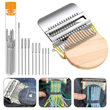 Austok Weaving Loom Kit,for Beginners Quickly Mending Jeans Socks, Mini ...