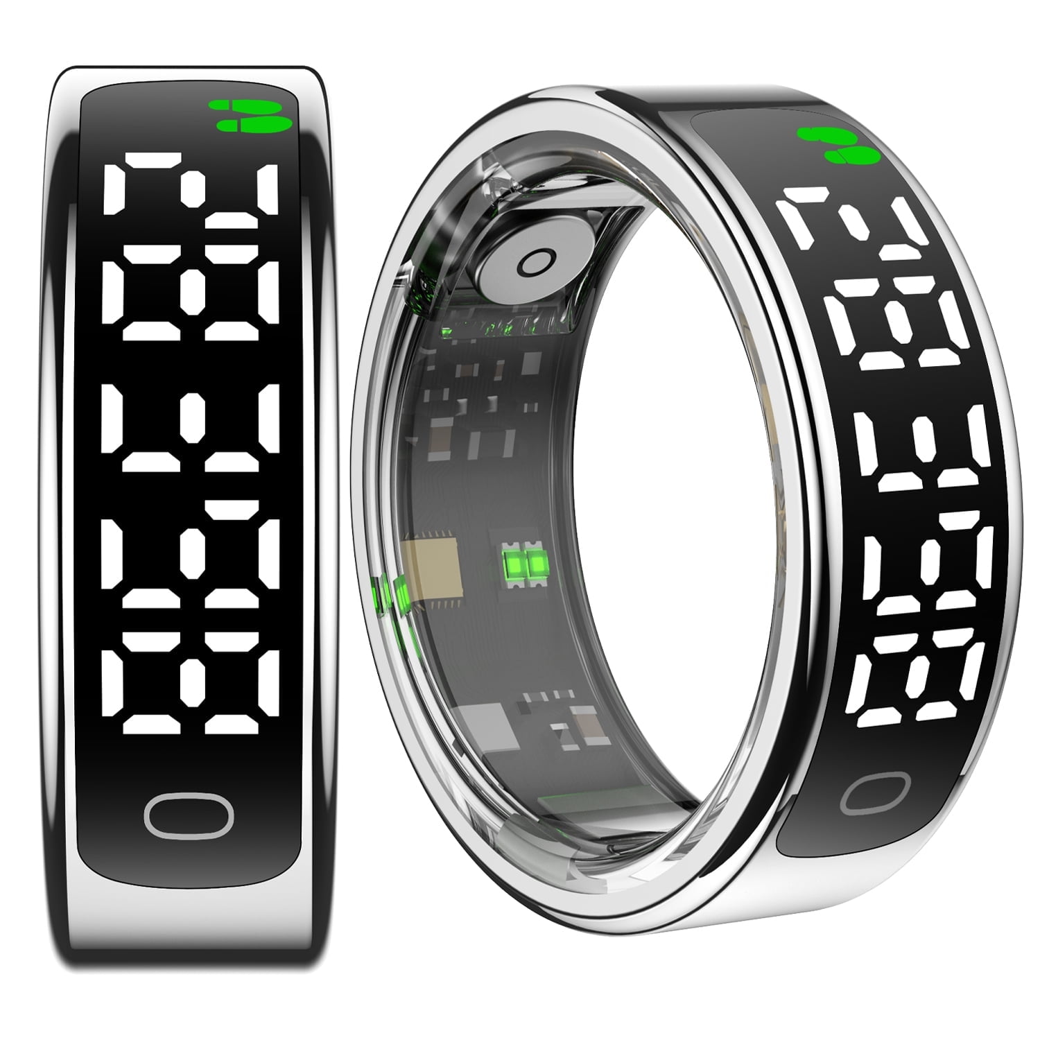 Littlefat 2025 Ultra-Thin Smart Ring, Silver Fitness Tracker with ...