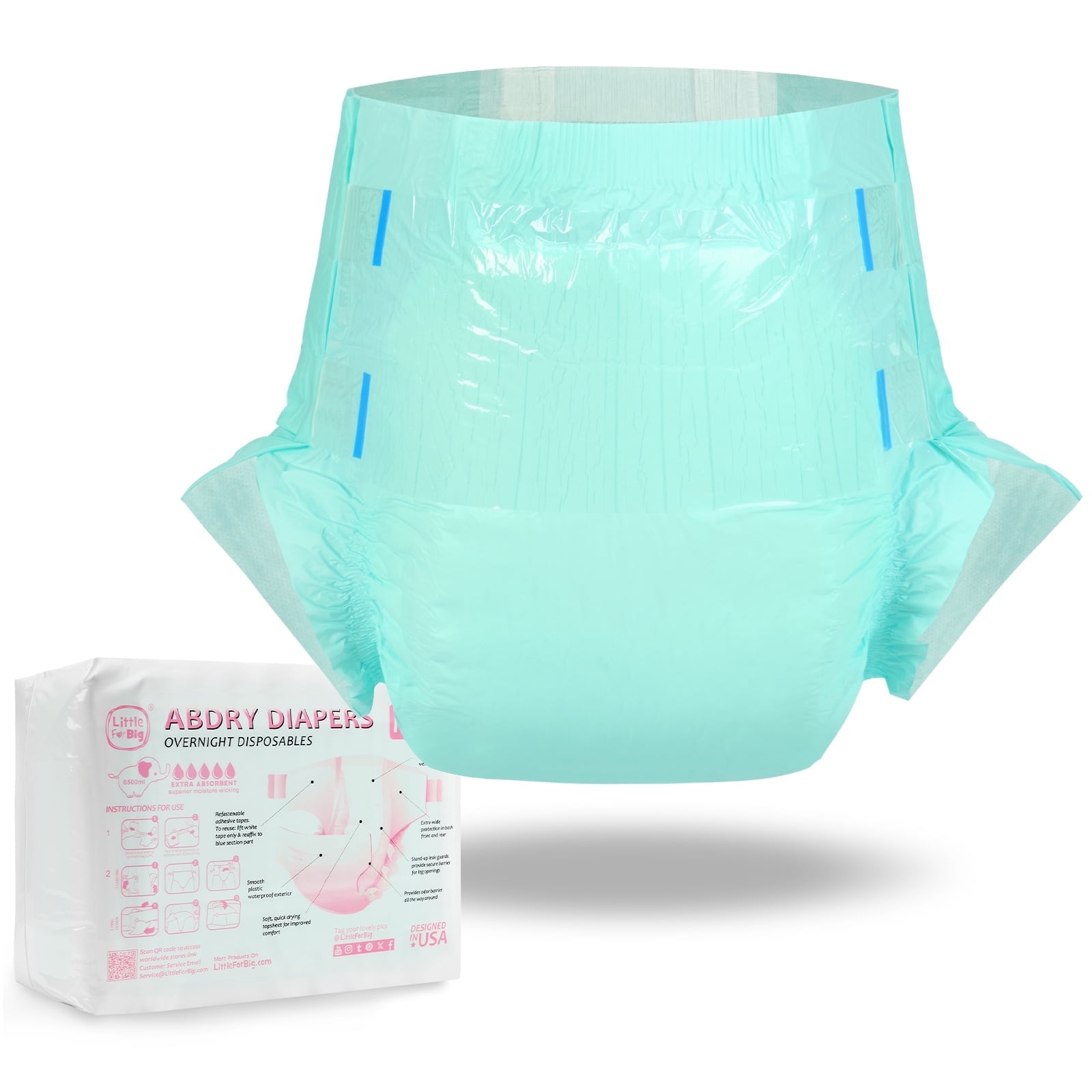 Littleforbig Adjustable Tapes Adult Diaper 10 Pieces - ABDry Ultra ...