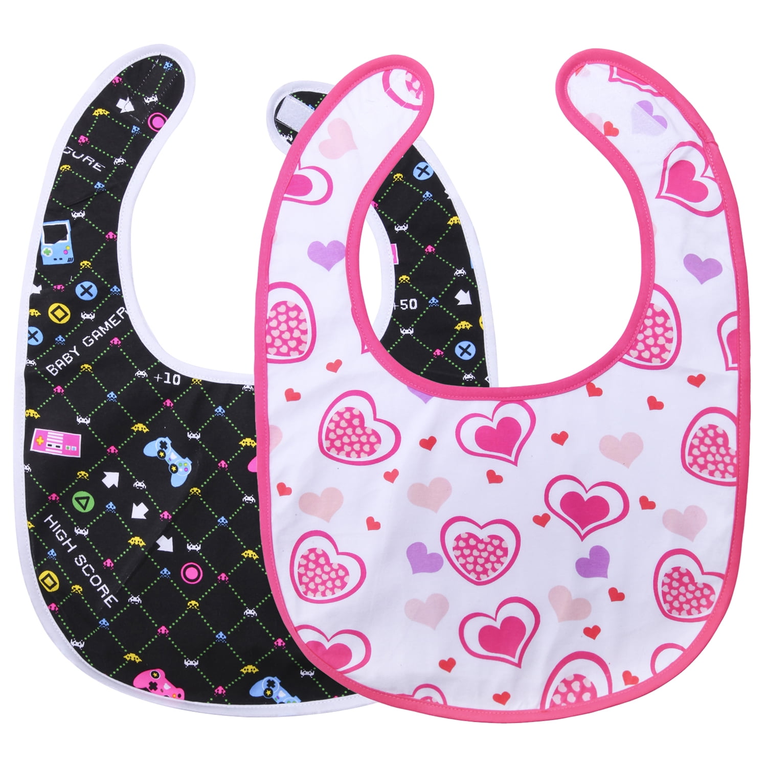 Littleforbig Big Sized Bib 2 Packs - Gamer and Princess Hearts ...