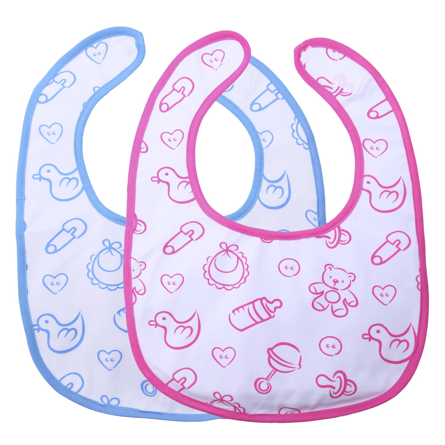 Littleforbig Big Sized Bib 2 Packs - Nursery Blue and Pink - Walmart.com