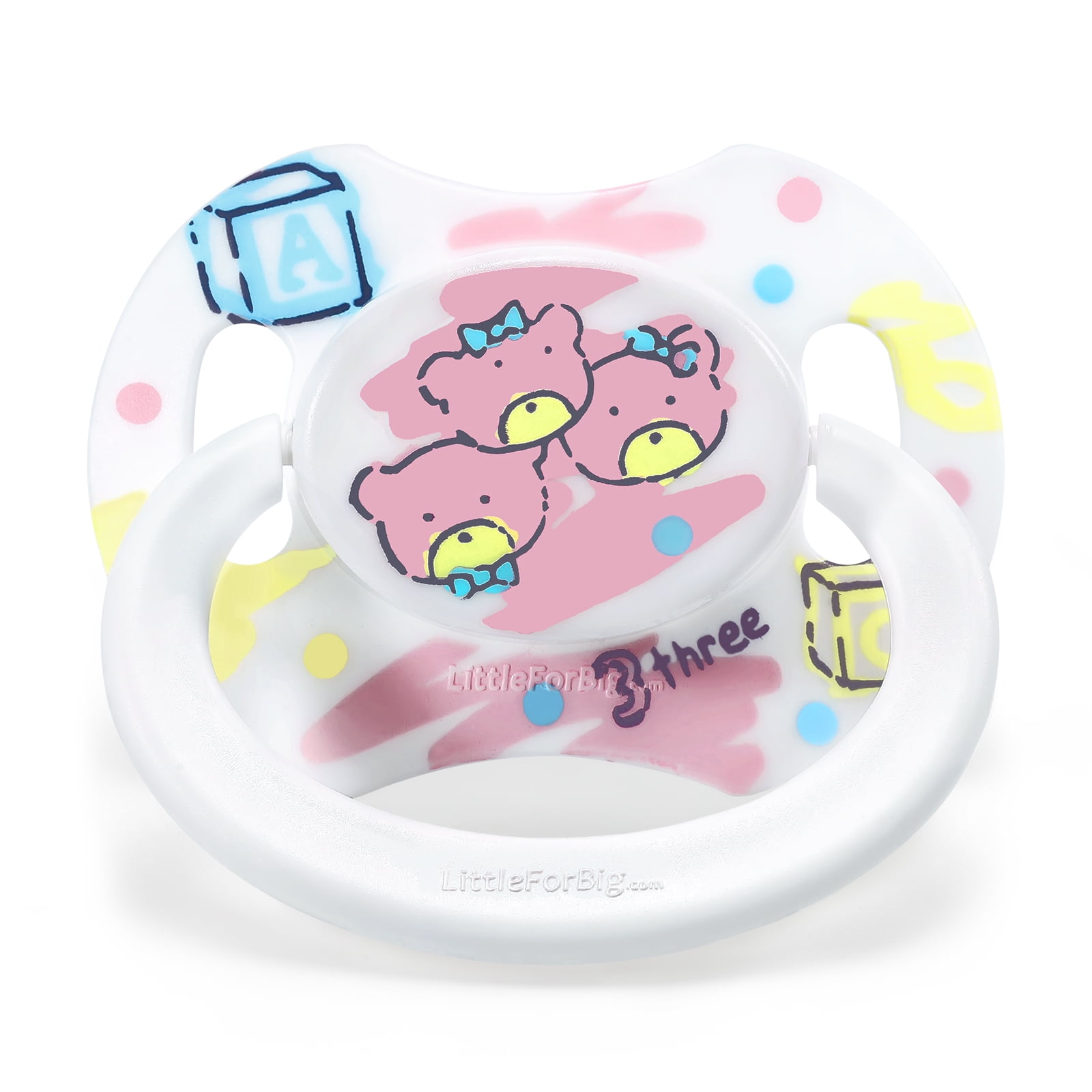 Littleforbig Bigshield Generation-II Adult Sized Pacifier White Pink ...