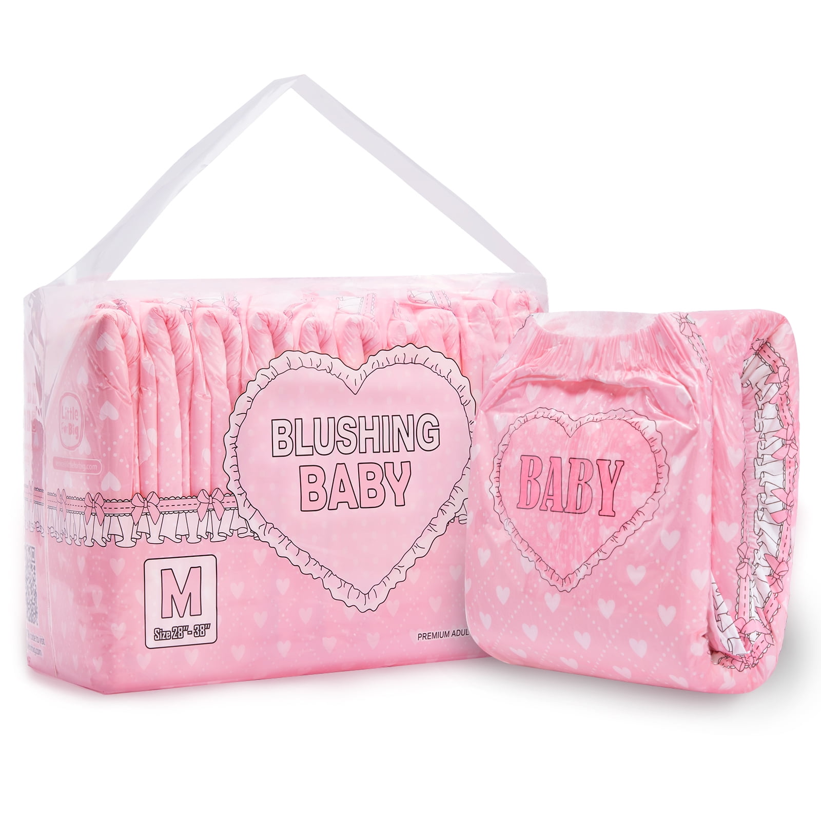 "Littleforbig Blushing Baby Adult Diapers, Size Medium (28""-38""), 10 ...