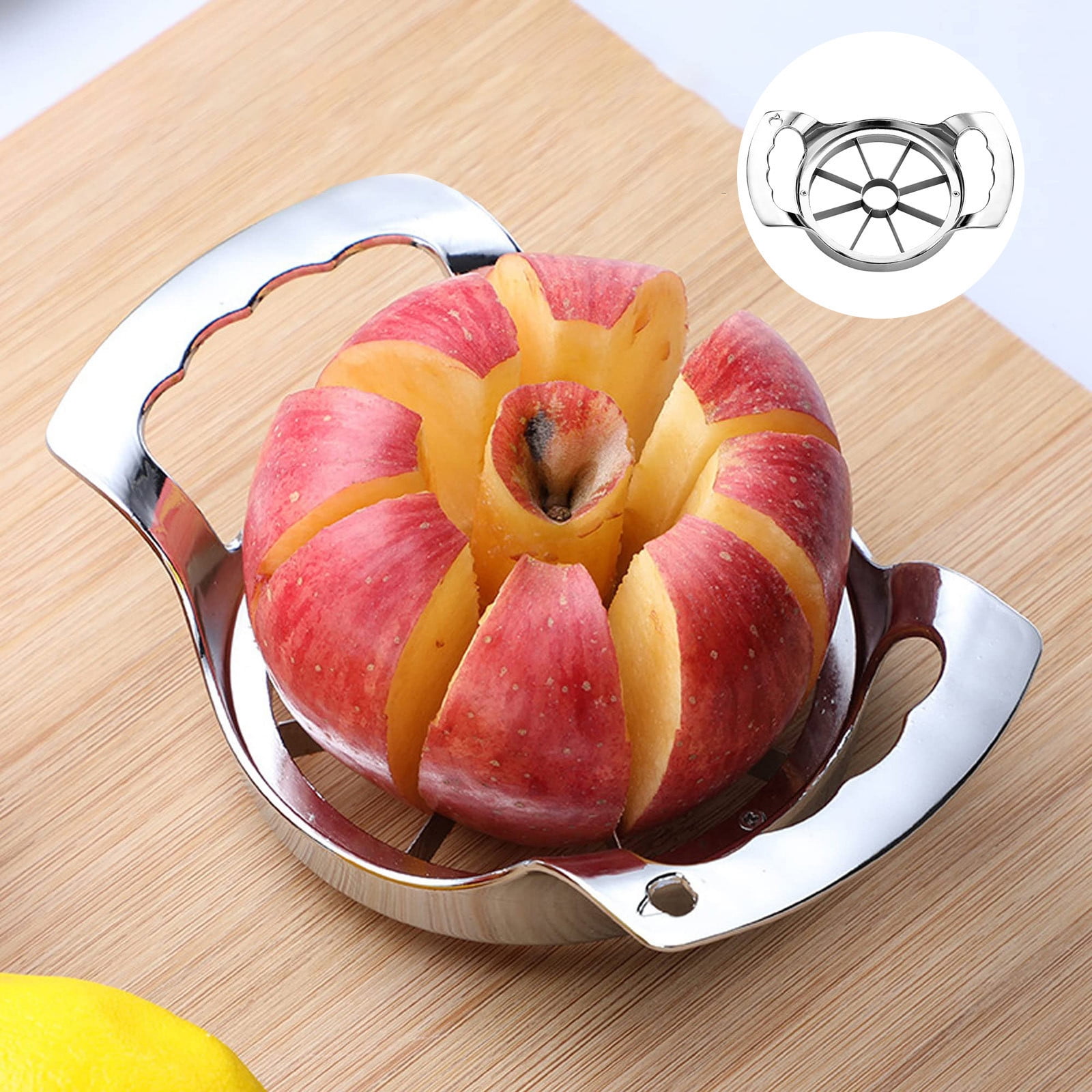 Littleplum 2PC Fruit Slicer, 304 Stainless Steel Fruit Cutter 8 Slices ...